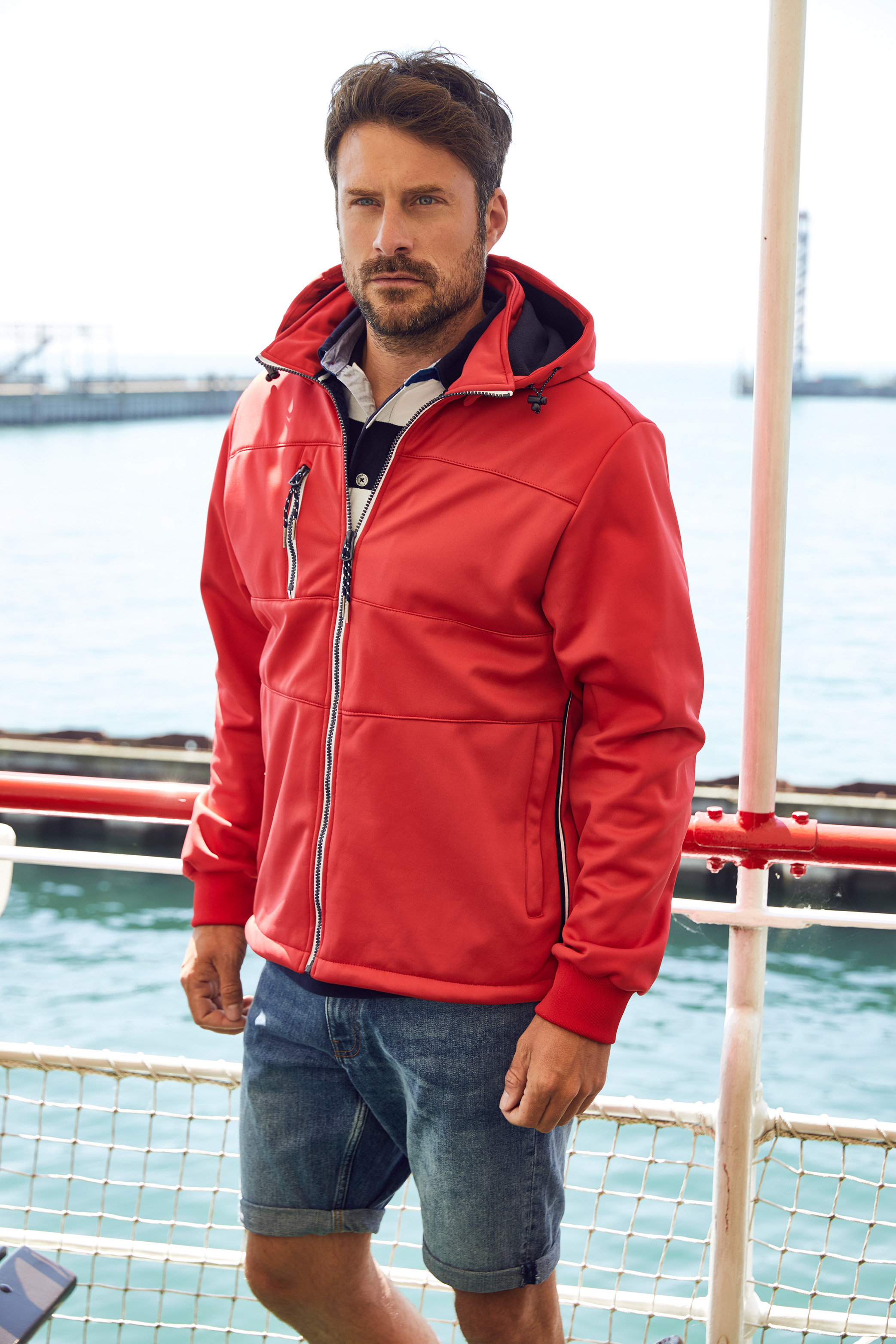 Herren Men's Maritime Jacket White/white/navy-Daiber