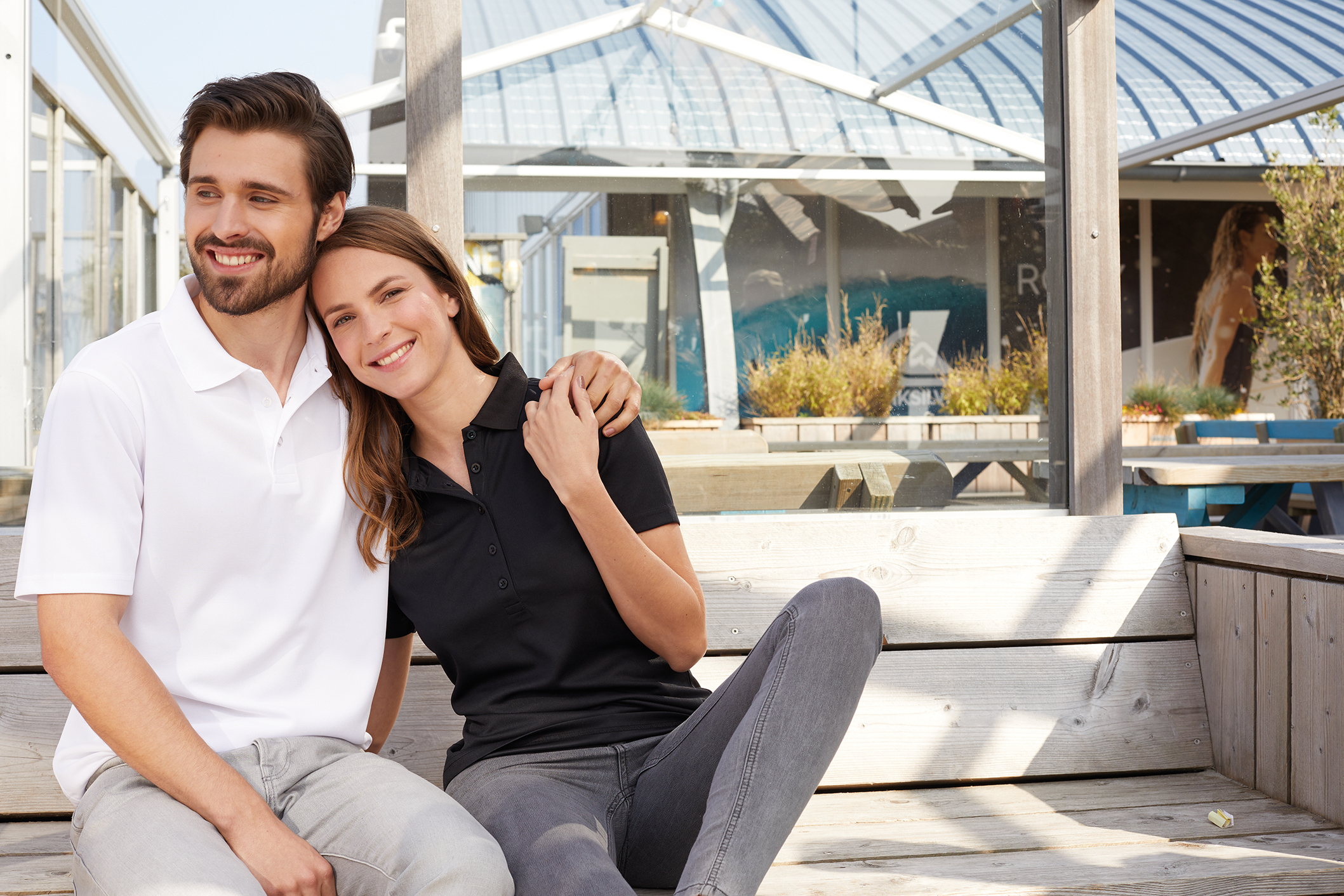 Herren Men's Active Polo White-Daiber