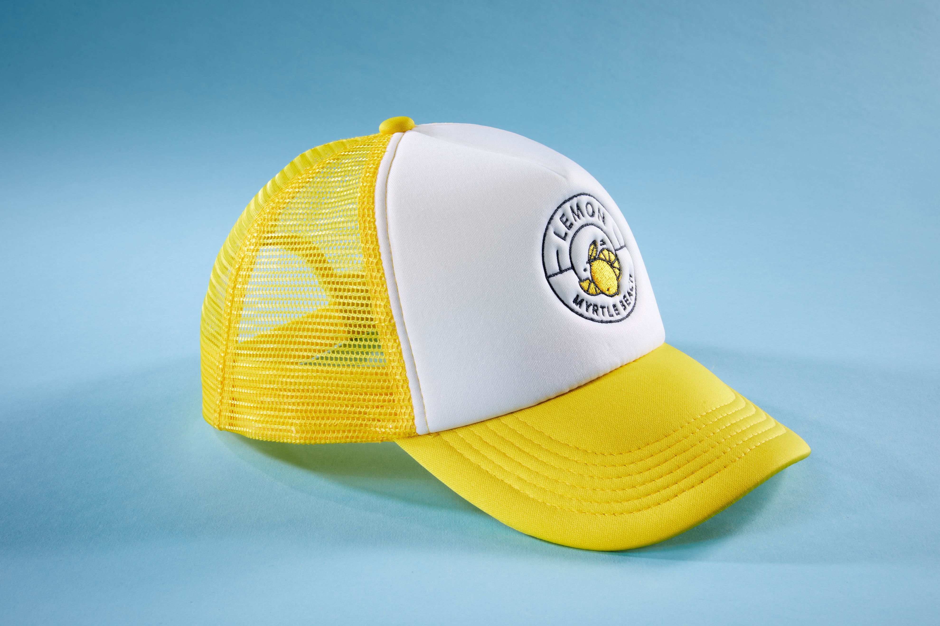 Unisex 5 Panel Polyester Mesh Cap Gold-yellow-Daiber