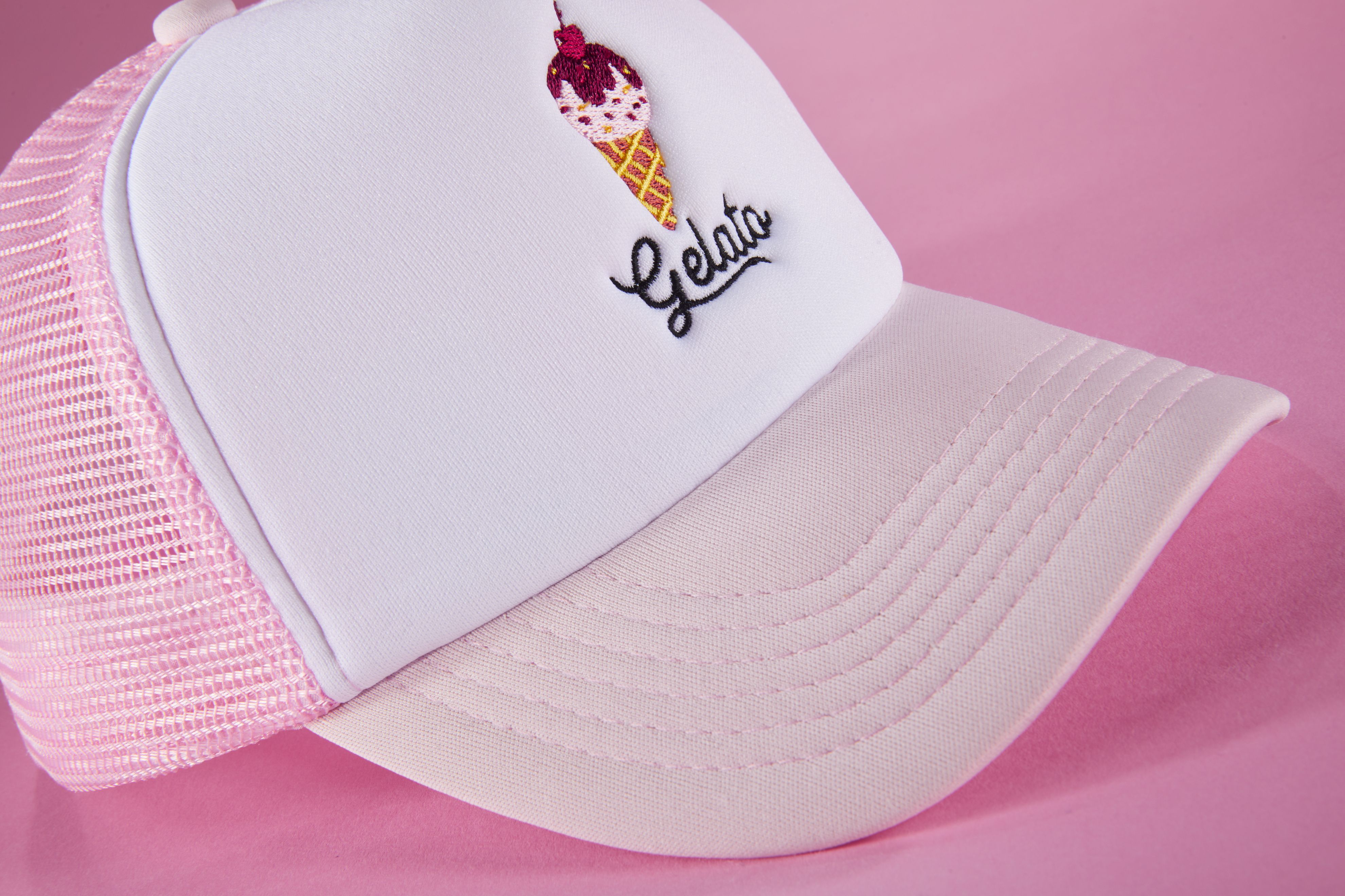 Kids 5 Panel Polyester Mesh Cap for Kids White/white-Daiber