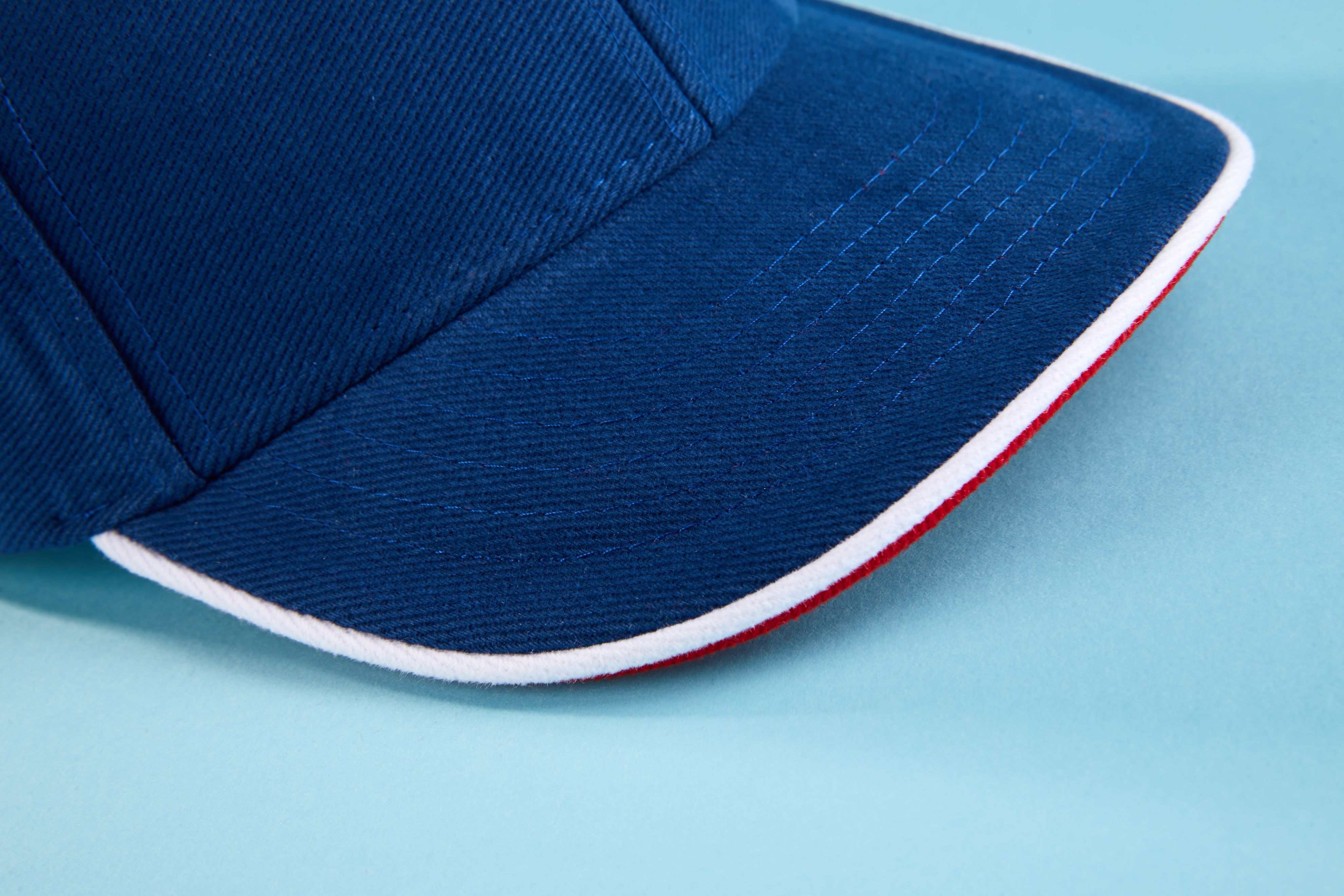 Unisex 6 Panel Double Sandwich Cap Red/white/navy-Daiber