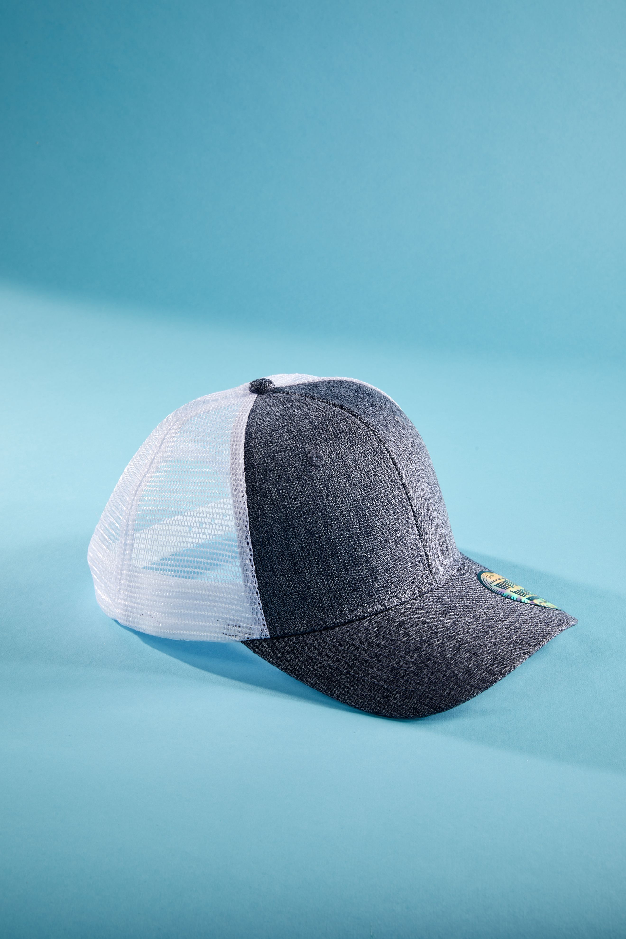 Unisex 6 Panel Mesh Cap Mélange White/grey-melange/black-Daiber