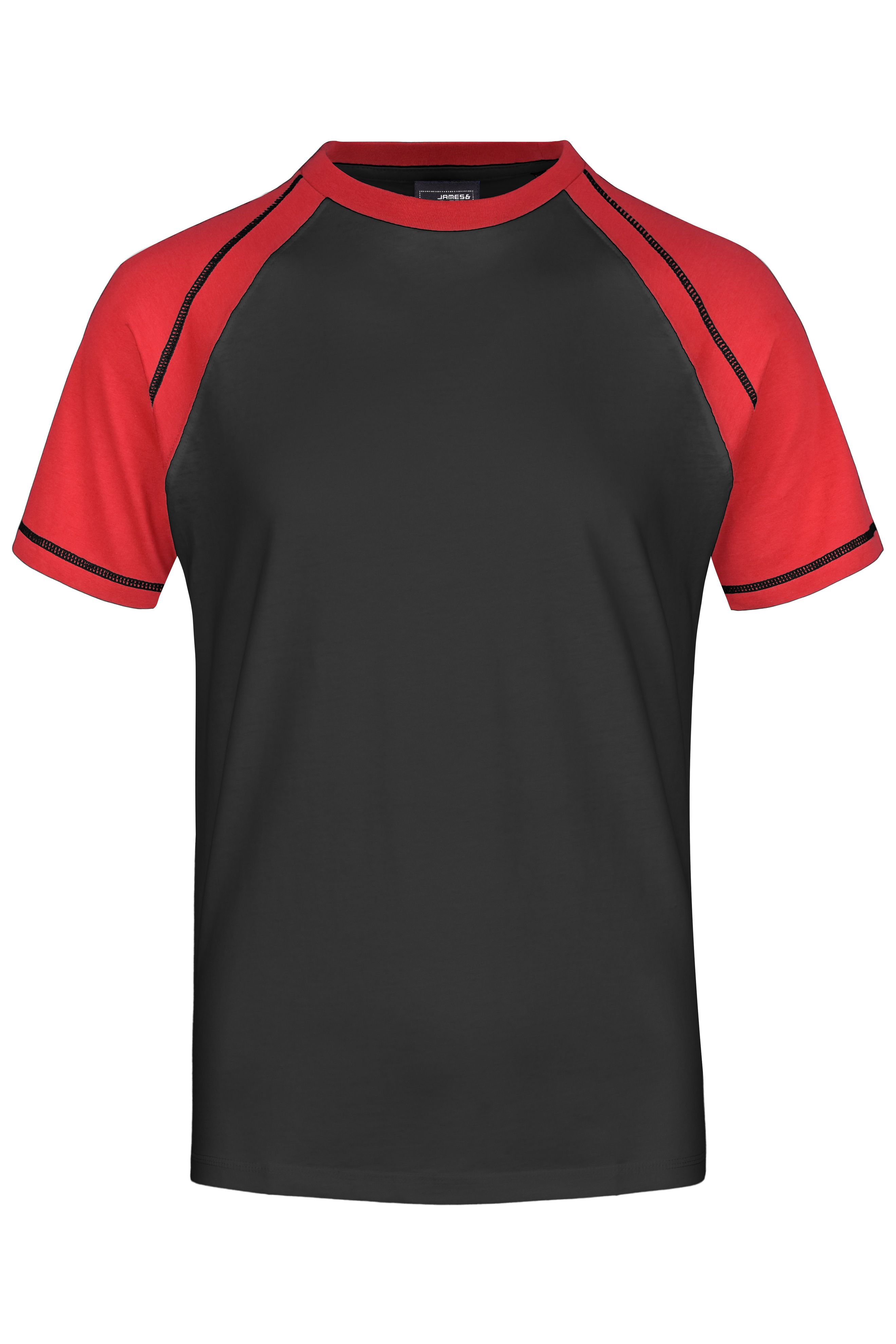 Herren Men's Raglan-T Black/red-Daiber