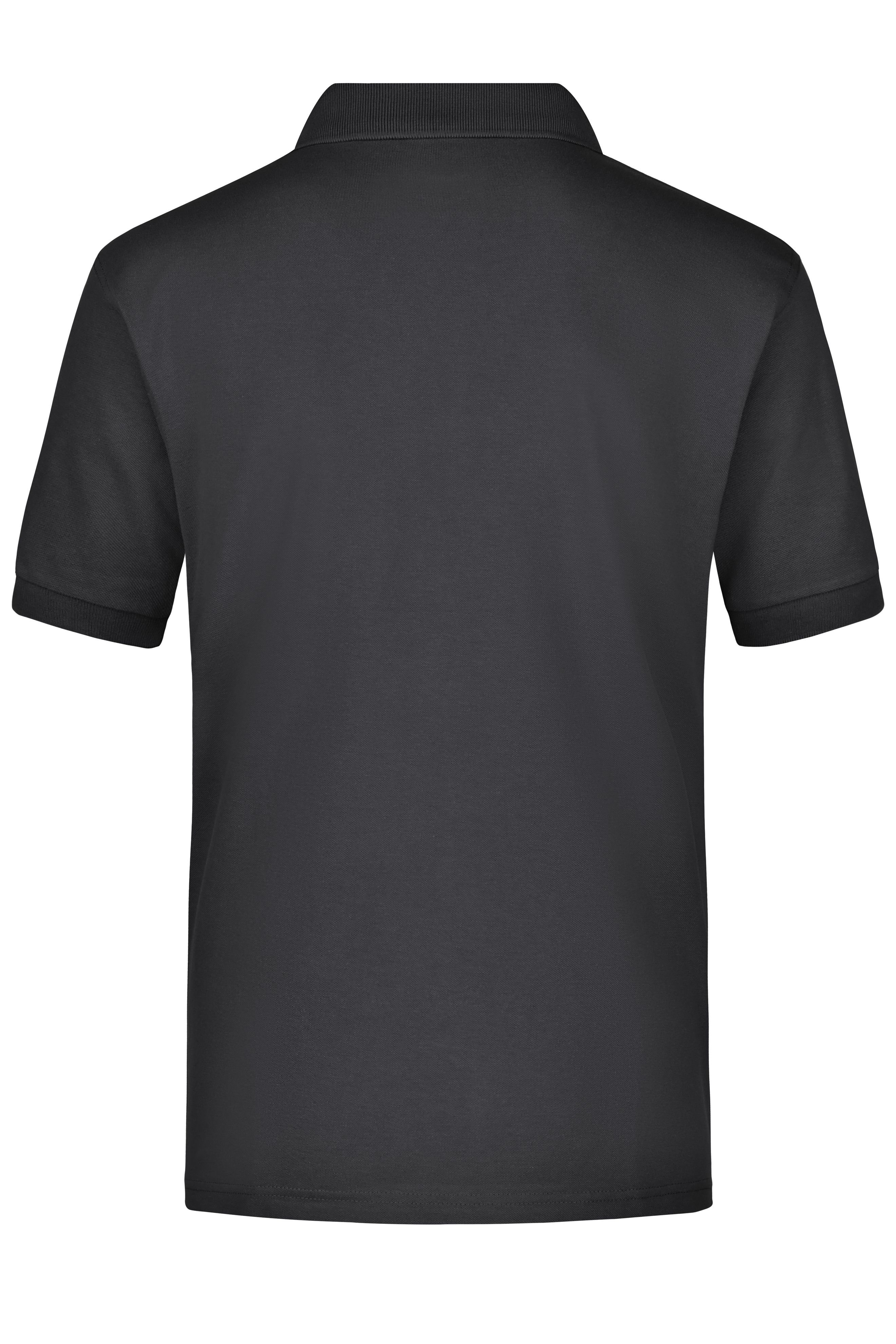 Herren Polo-Piqué Pocket Black-Daiber