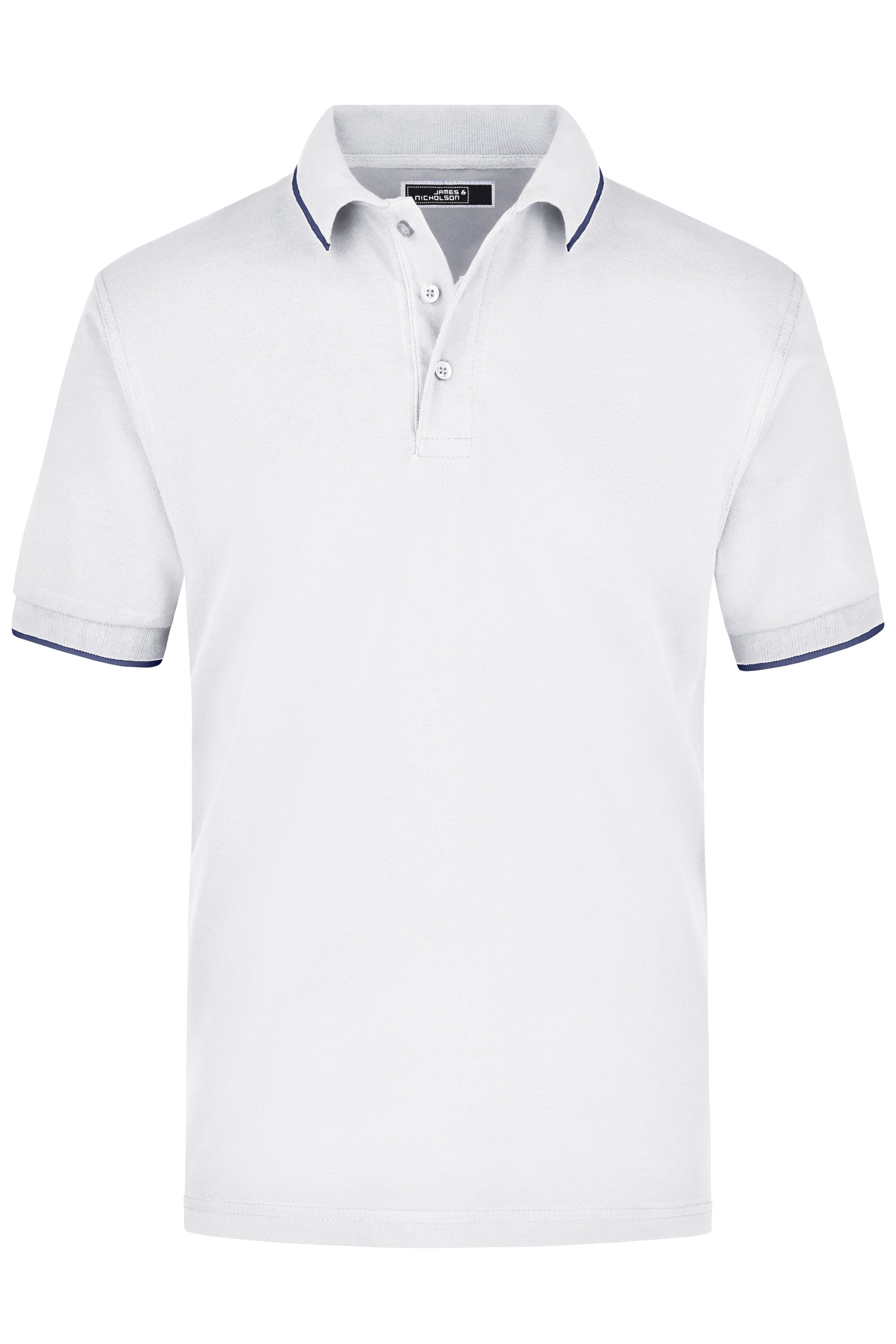 Men Polo Tipping White/navy-Daiber