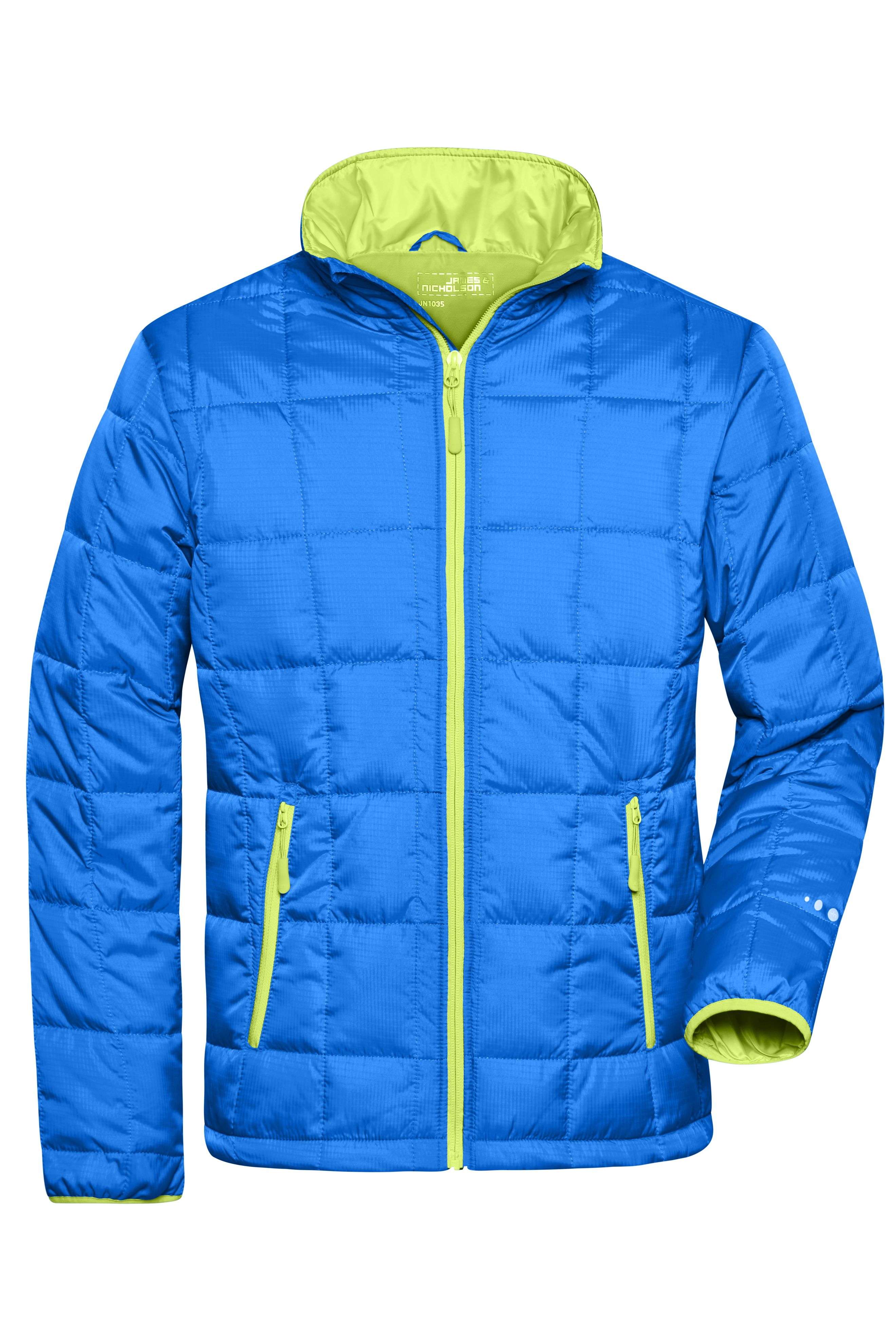Men Mens Padded Light Weight Jacket Aqua Lime Green Daiber