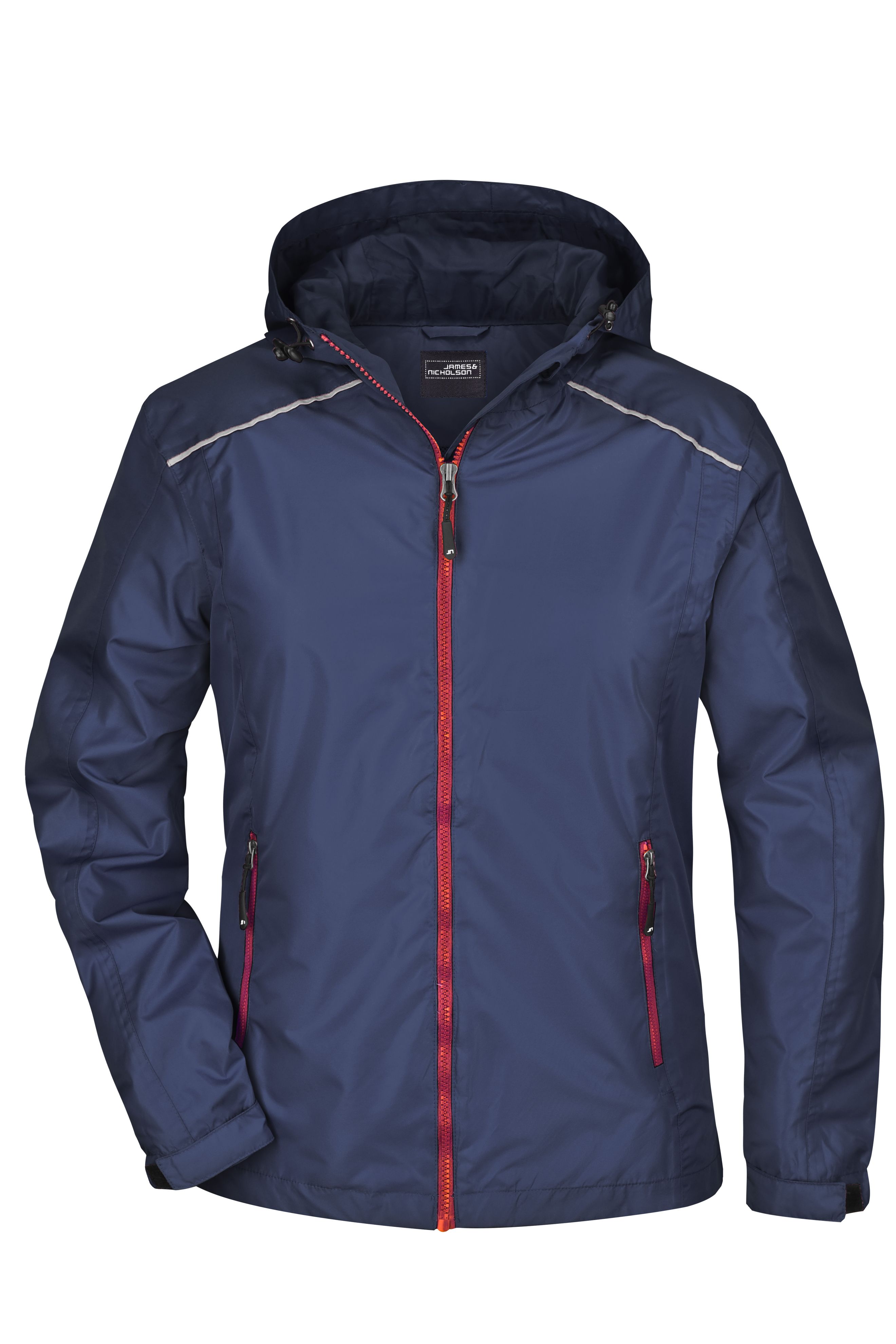 Damen Ladies' Rain Jacket Navy/red-Daiber