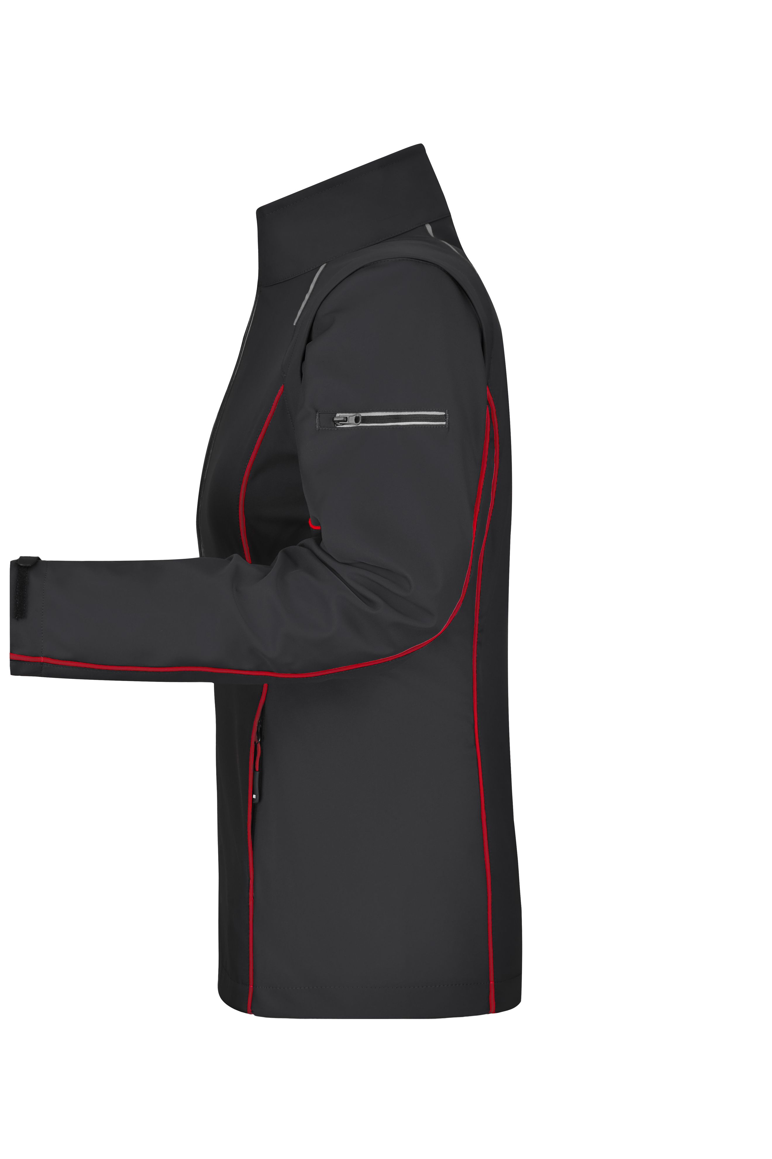 Ladies Ladies' Zip-Off Softshell Jacket Black/red-Daiber
