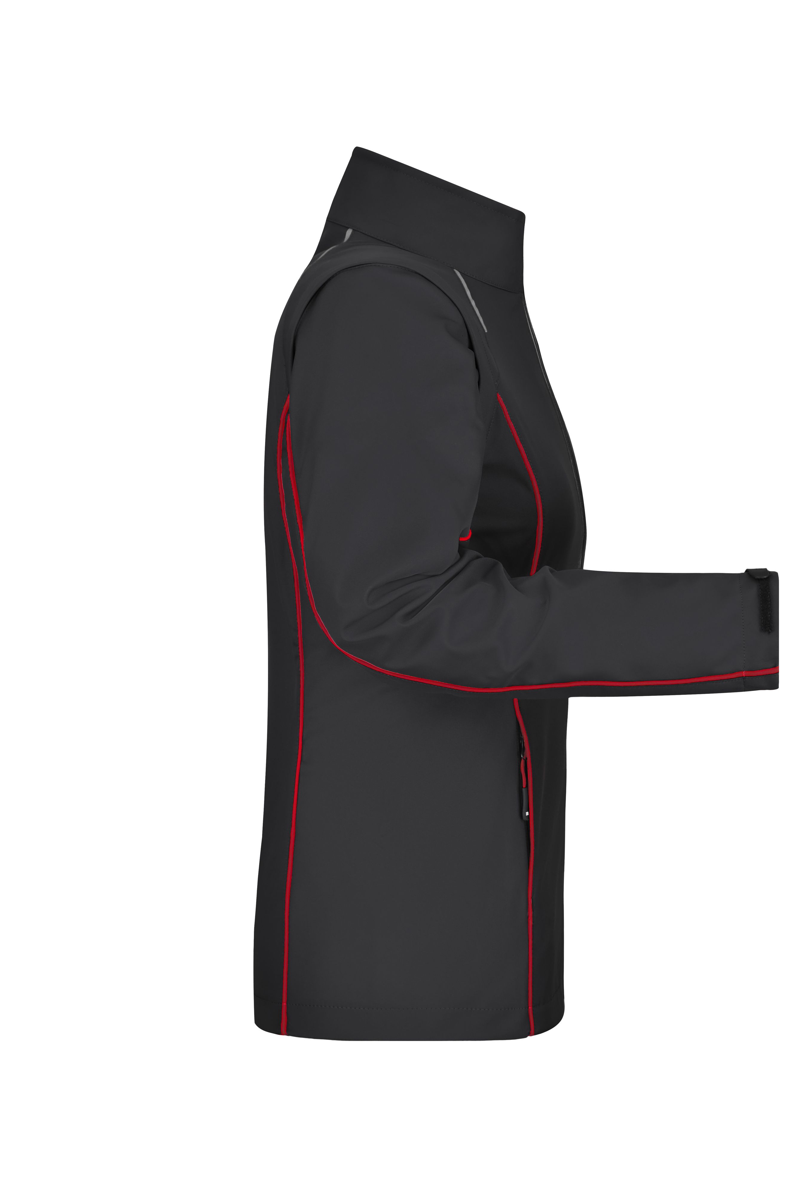 Ladies Ladies' Zip-Off Softshell Jacket Black/red-Daiber