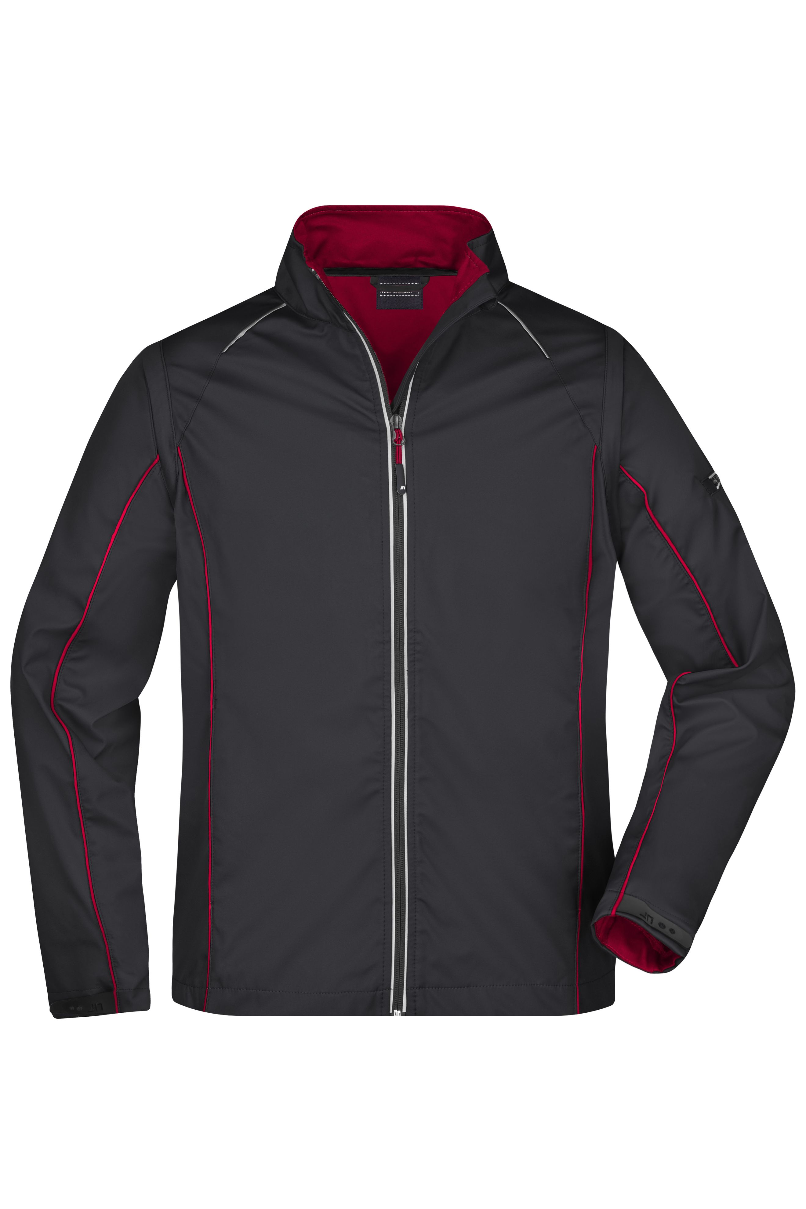 Men Men's Zip-Off Softshell Jacket Black/red-Daiber