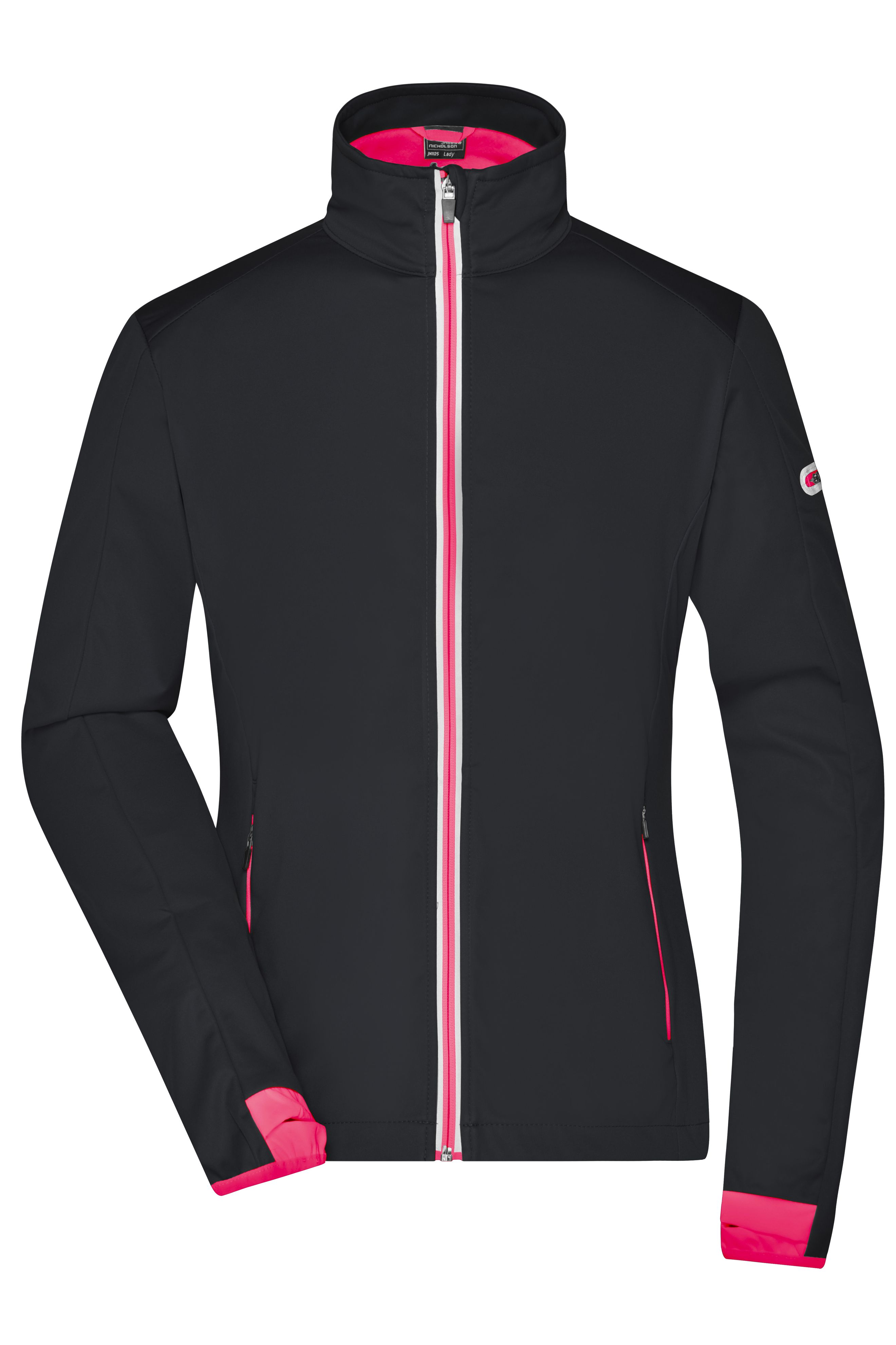 Damen Ladies' Sports Softshell Jacket Black/light-red-Daiber