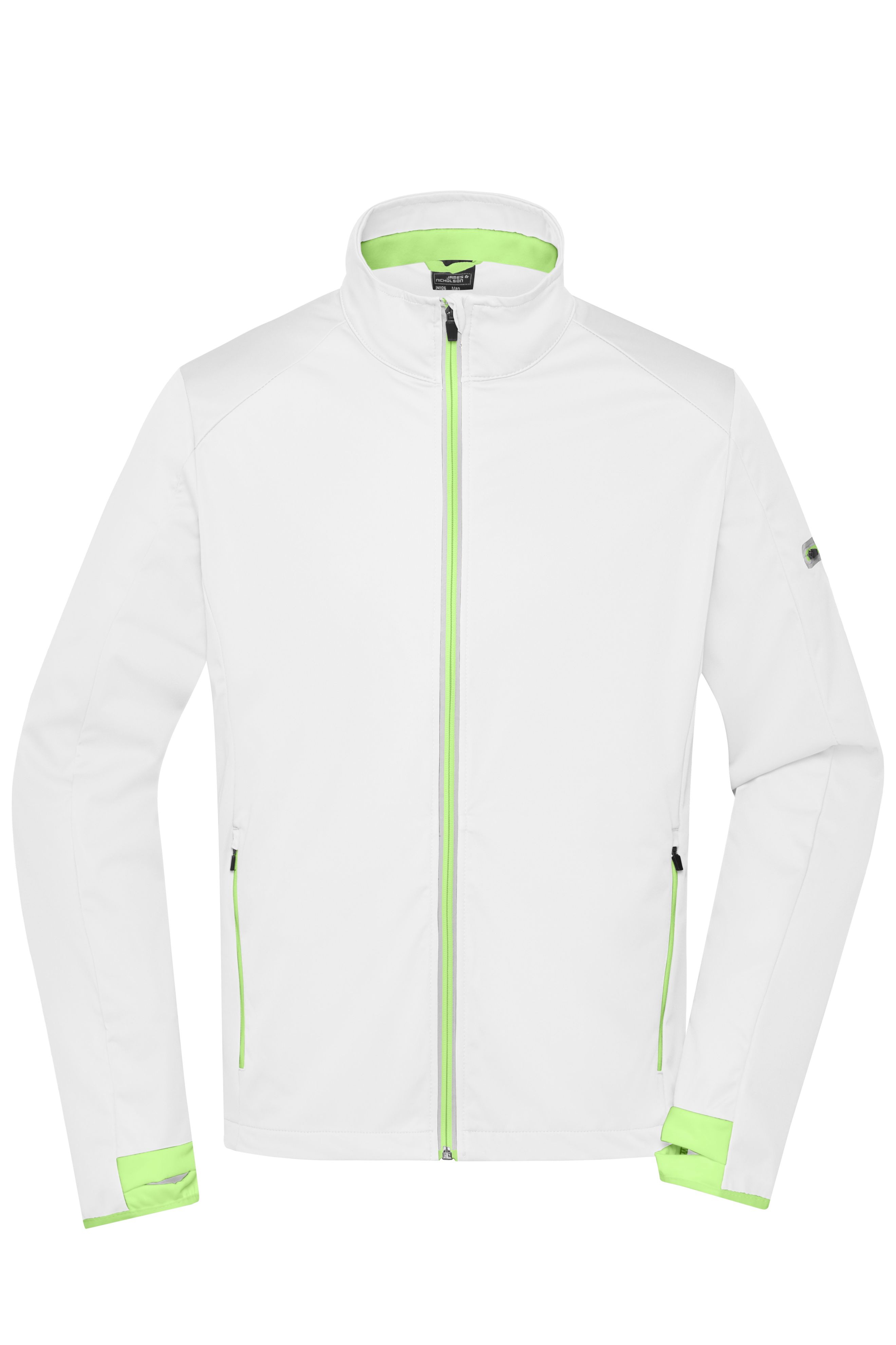 Men Men's Sports Softshell Jacket White/bright-green-Daiber
