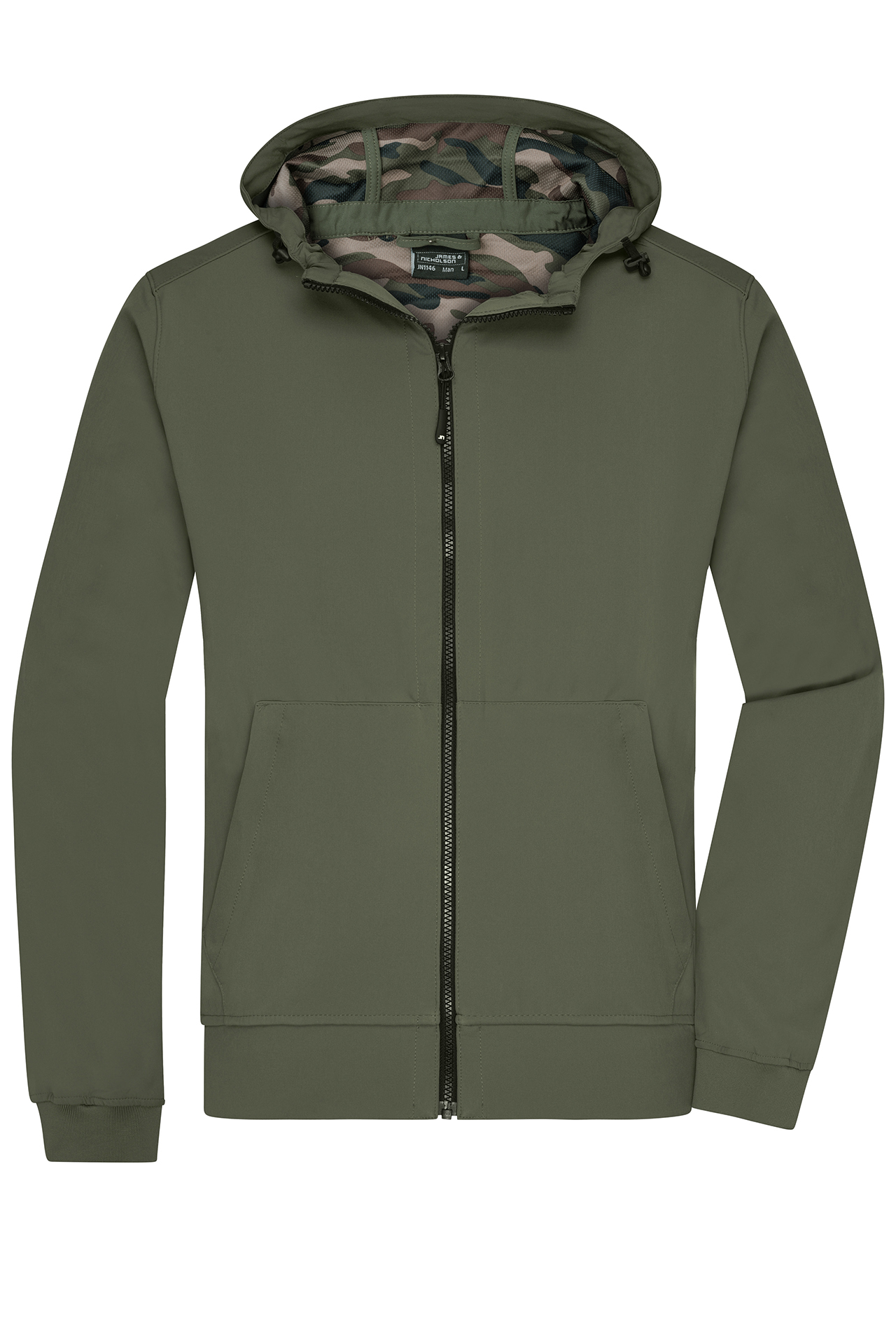 Men Men's Hooded Softshell Jacket Olive/camouflage-Daiber