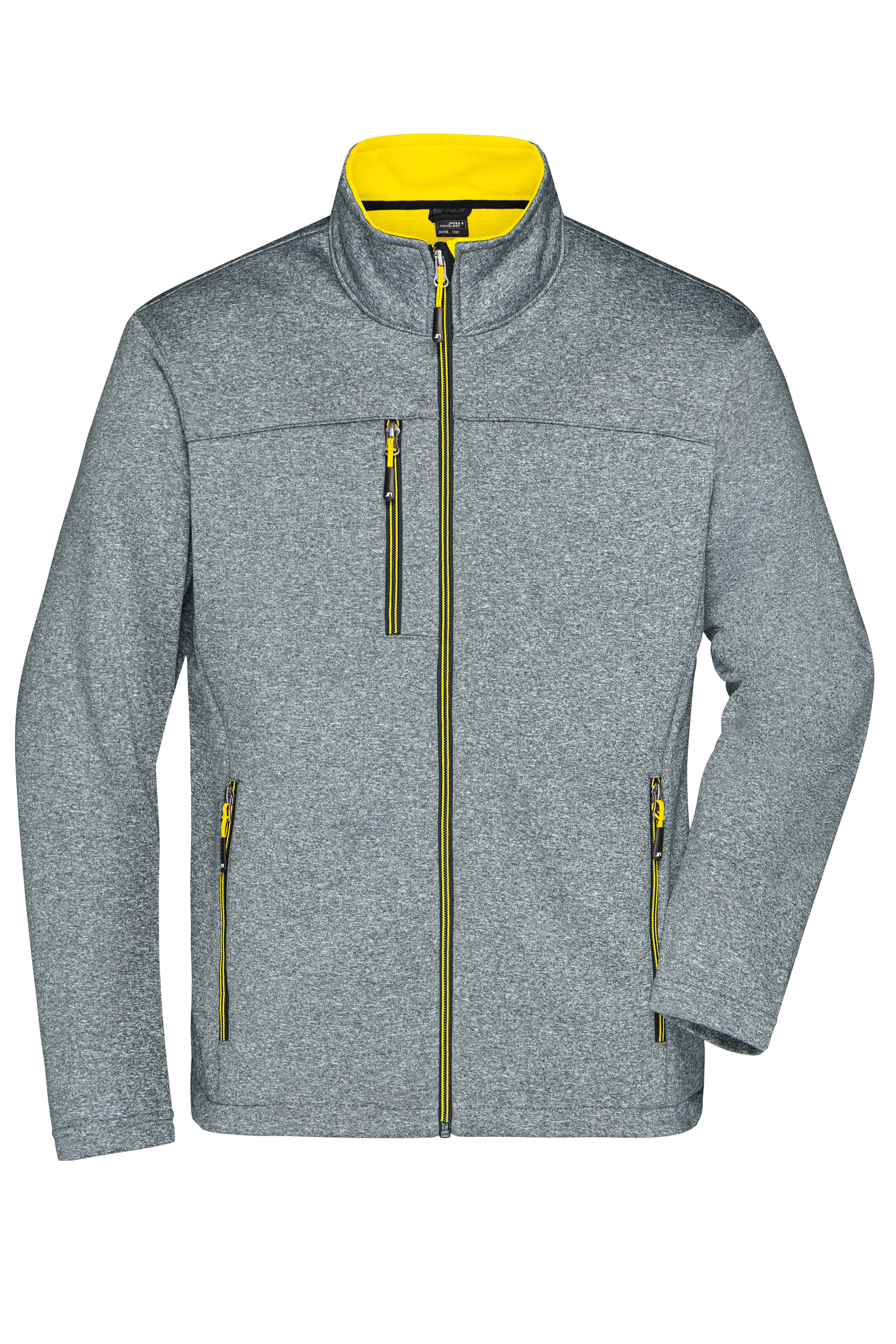 Men Men's Softshell Jacket Dark-melange/yellow-Daiber