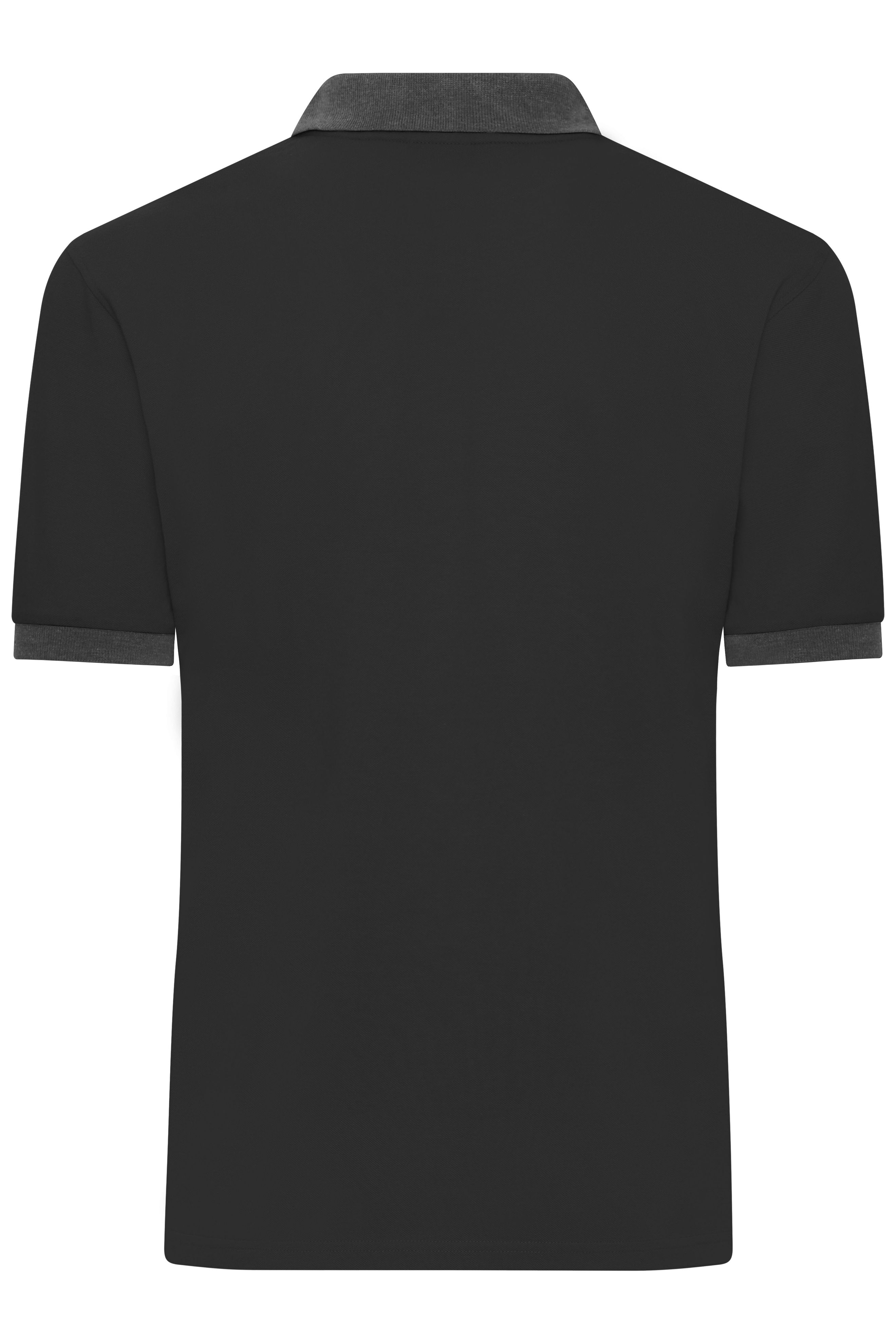 Men Men's Polo Black/anthracite-melange-Daiber