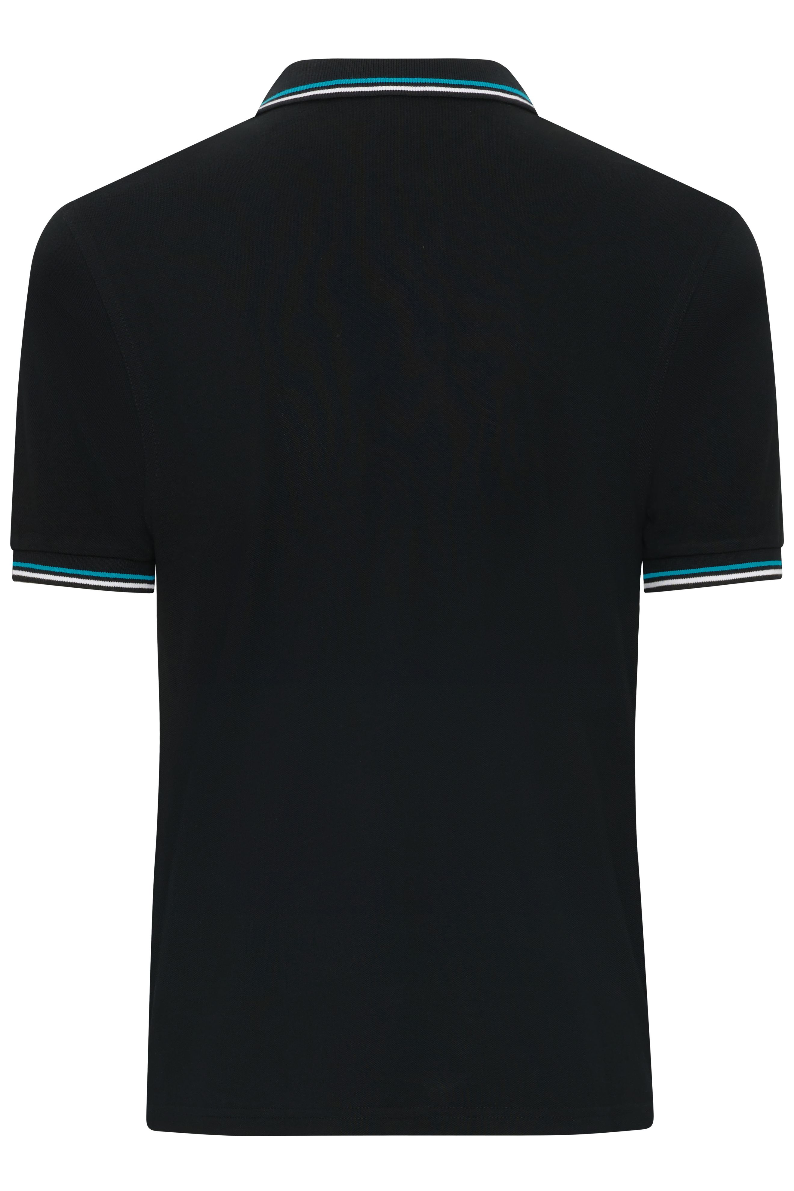 Men Men's Polo Black/white/turquoise-Daiber