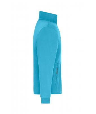 Men Men's Bonded Fleece Jacket Turquoise/dark-grey-Daiber