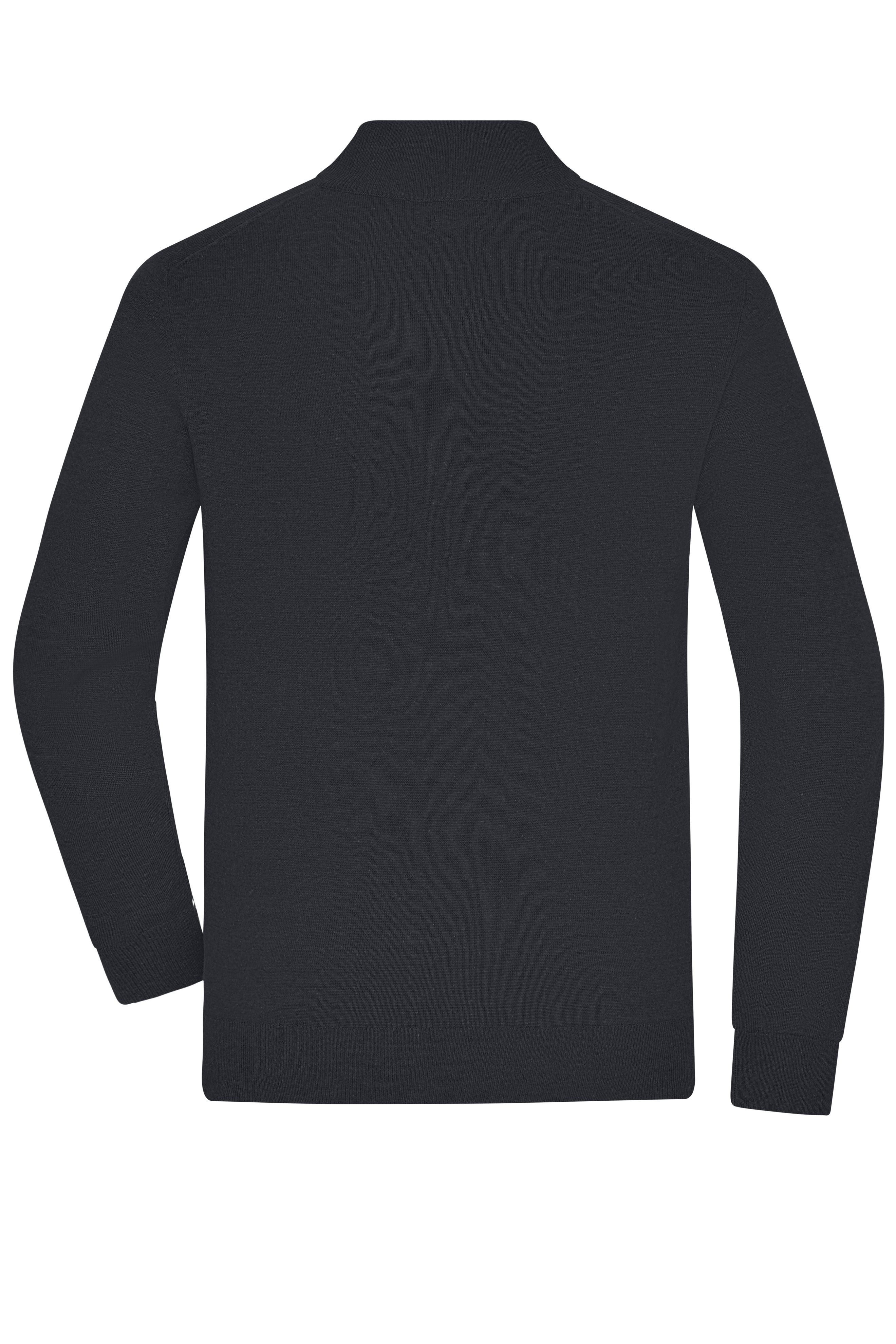 Men Men's Half-Zip Troyer Black-Daiber