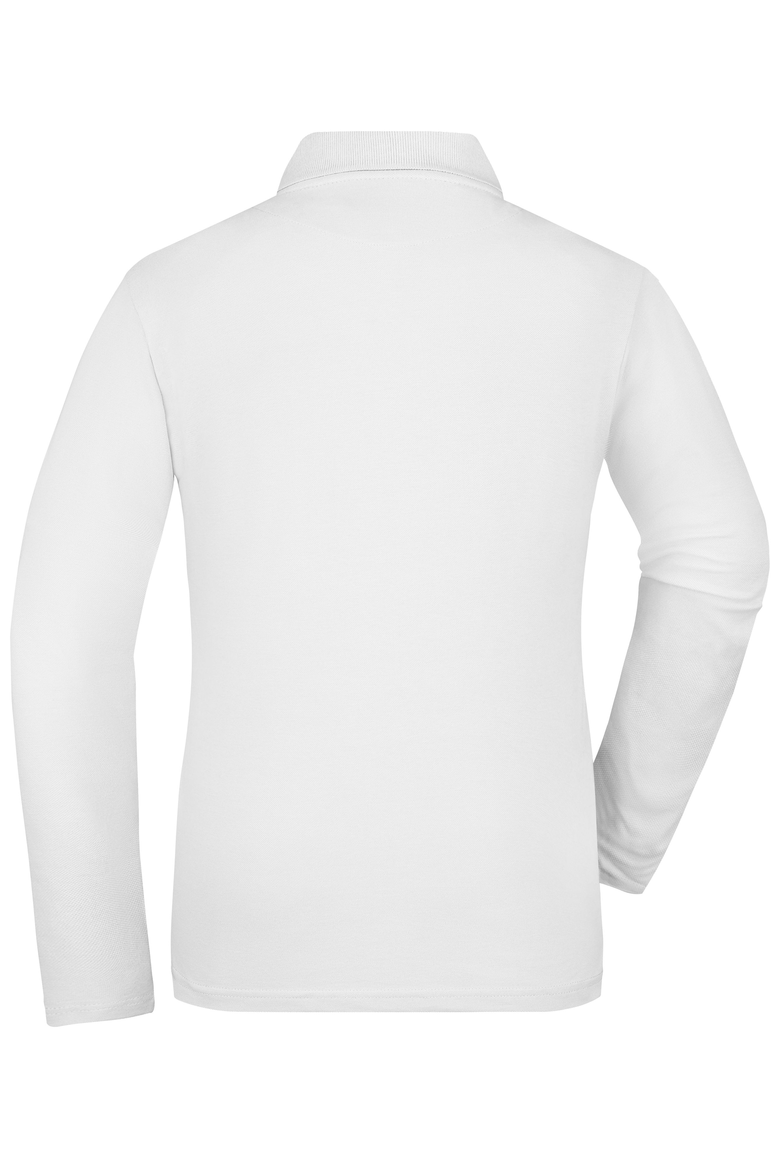 Ladies Ladies' Elastic Polo Long-Sleeved White-Daiber