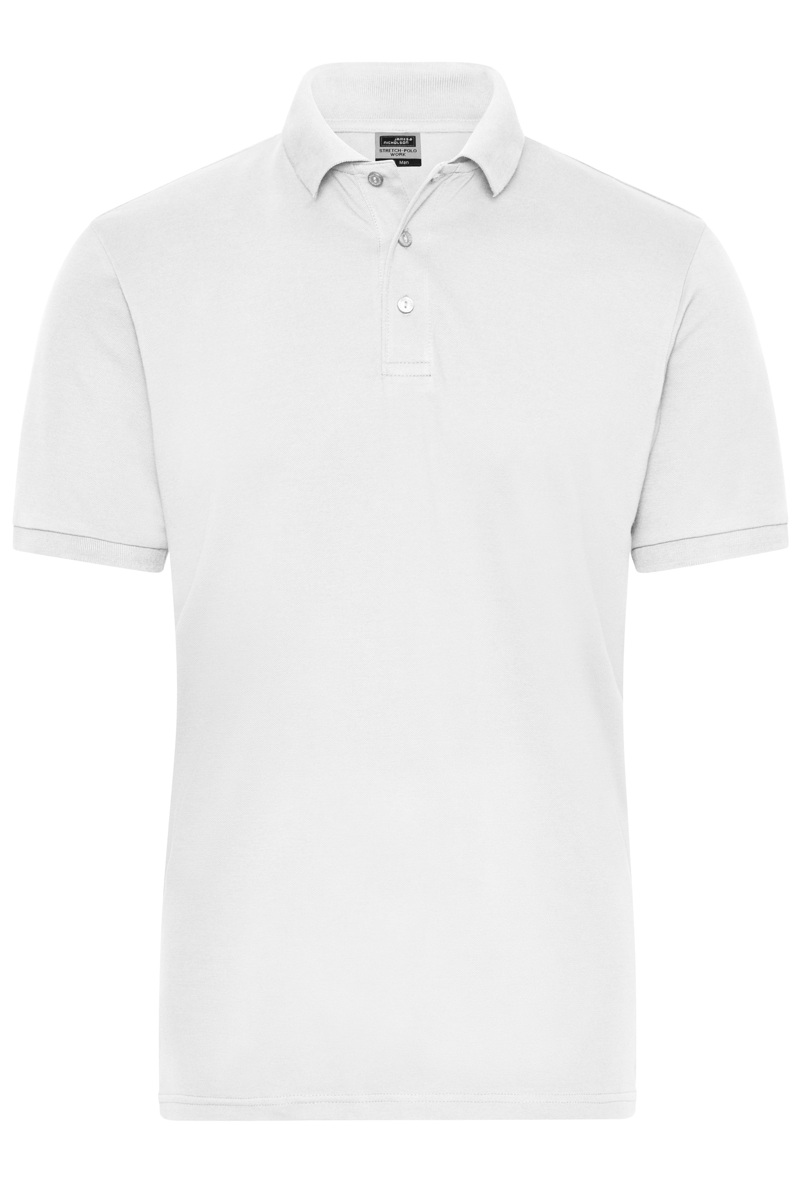 Herren Men's BIO Stretch-Polo Work - SOLID - White-Daiber