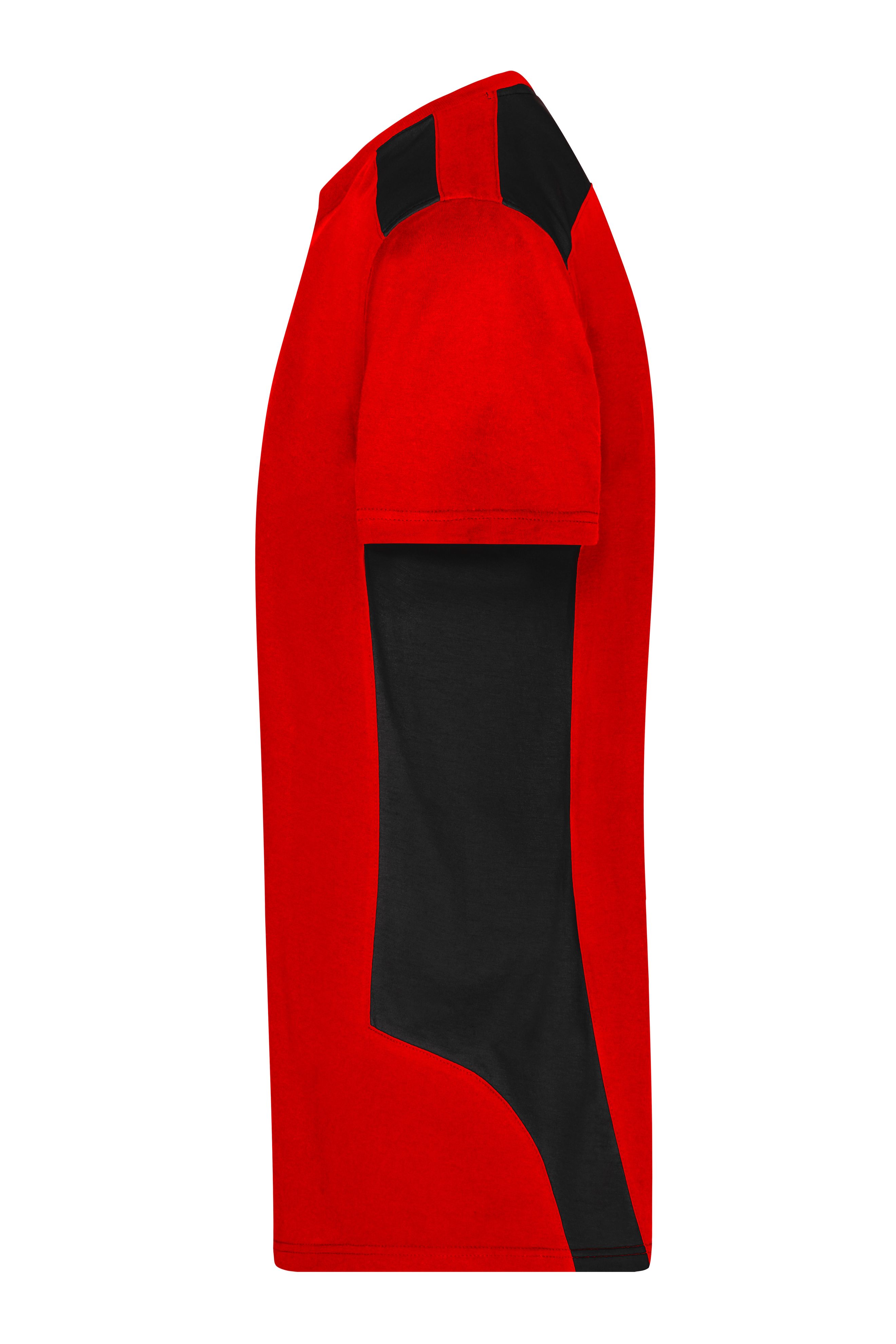 Men Men's Workwear T-shirt - STRONG - Red/black-Daiber