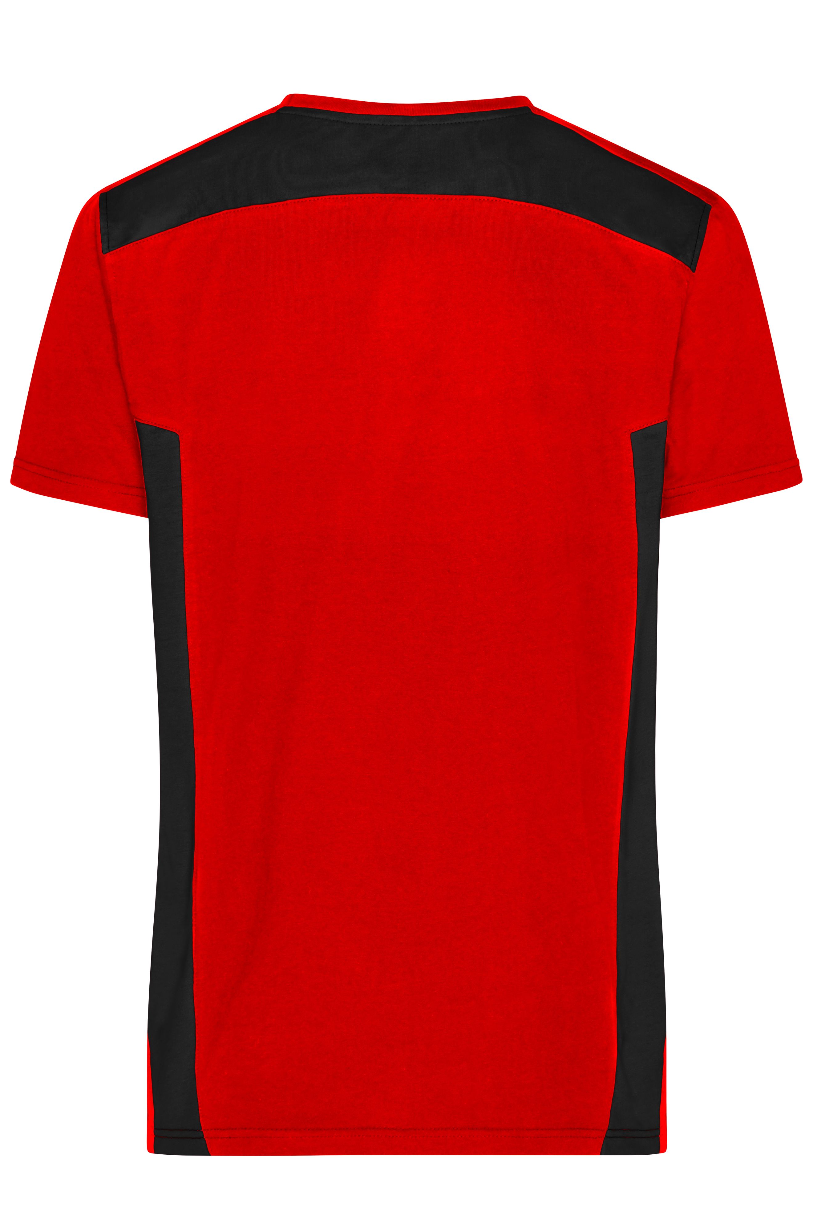 Men Men's Workwear T-shirt - STRONG - Red/black-Daiber
