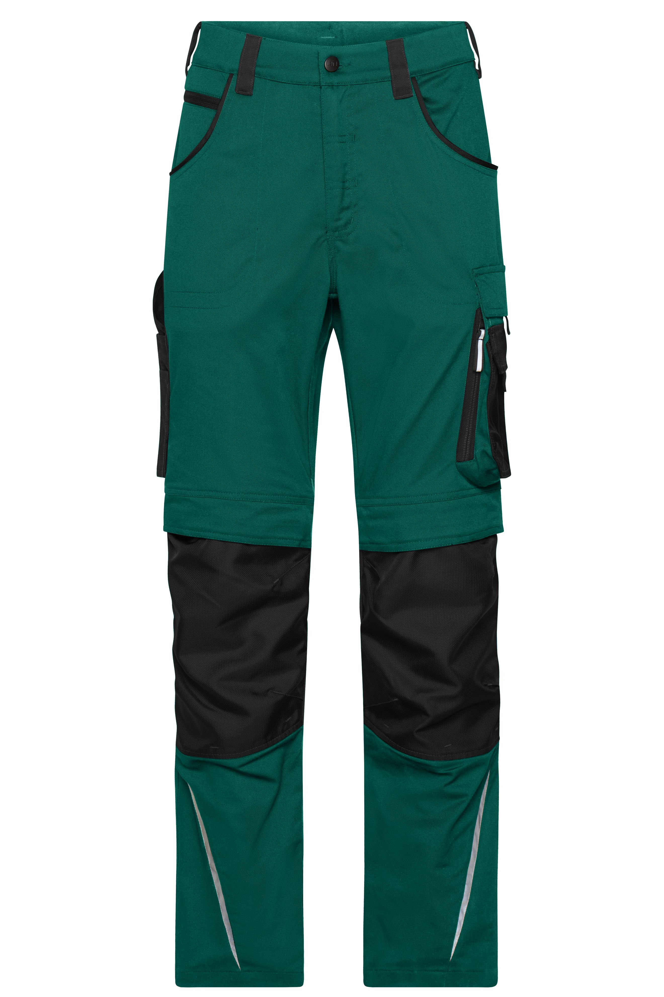 Unisex Workwear Pants Slim Line - STRONG - GRS Dark-green/black-Daiber