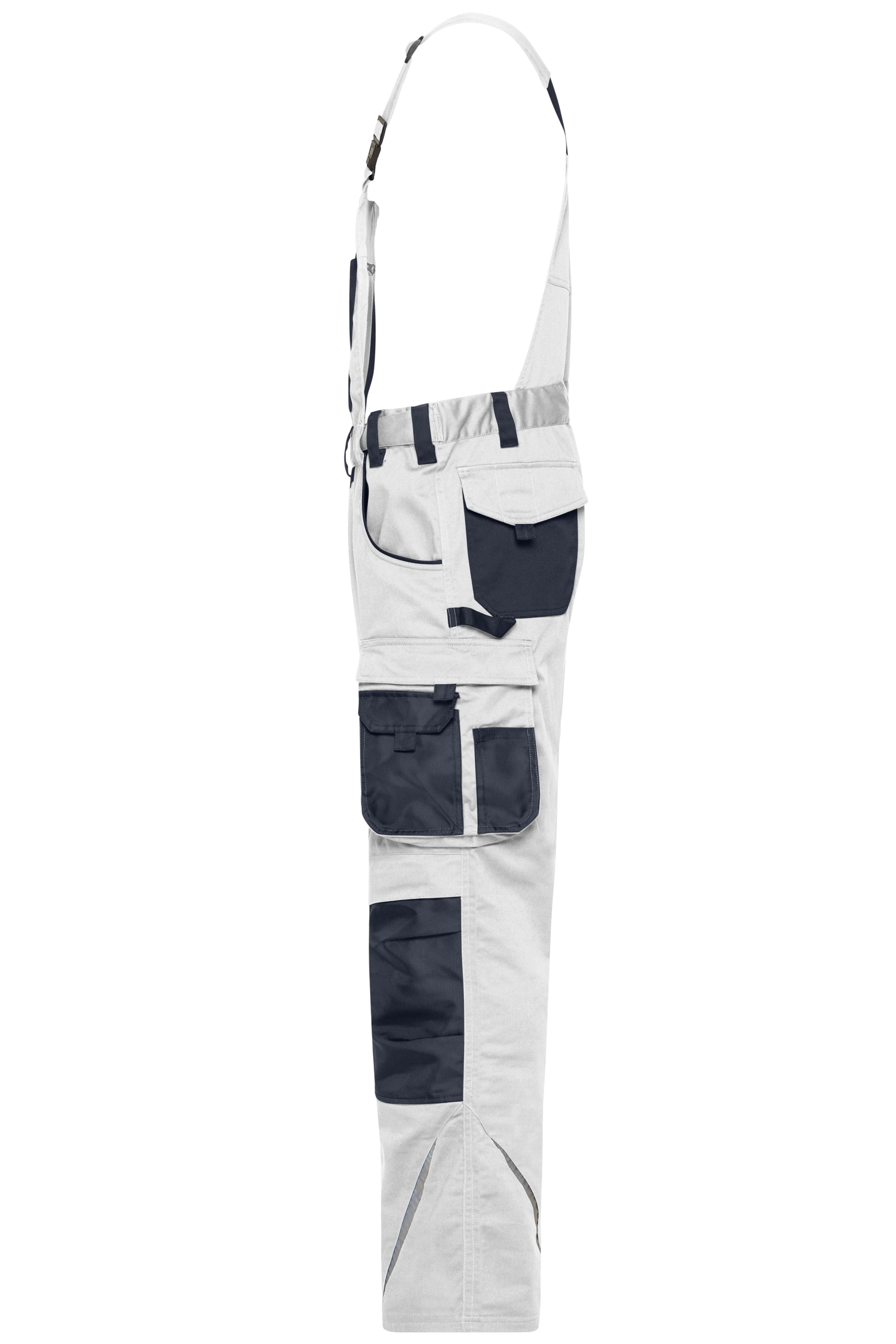 Unisex Workwear Pants with Bib - STRONG - GRS White/carbon-Daiber