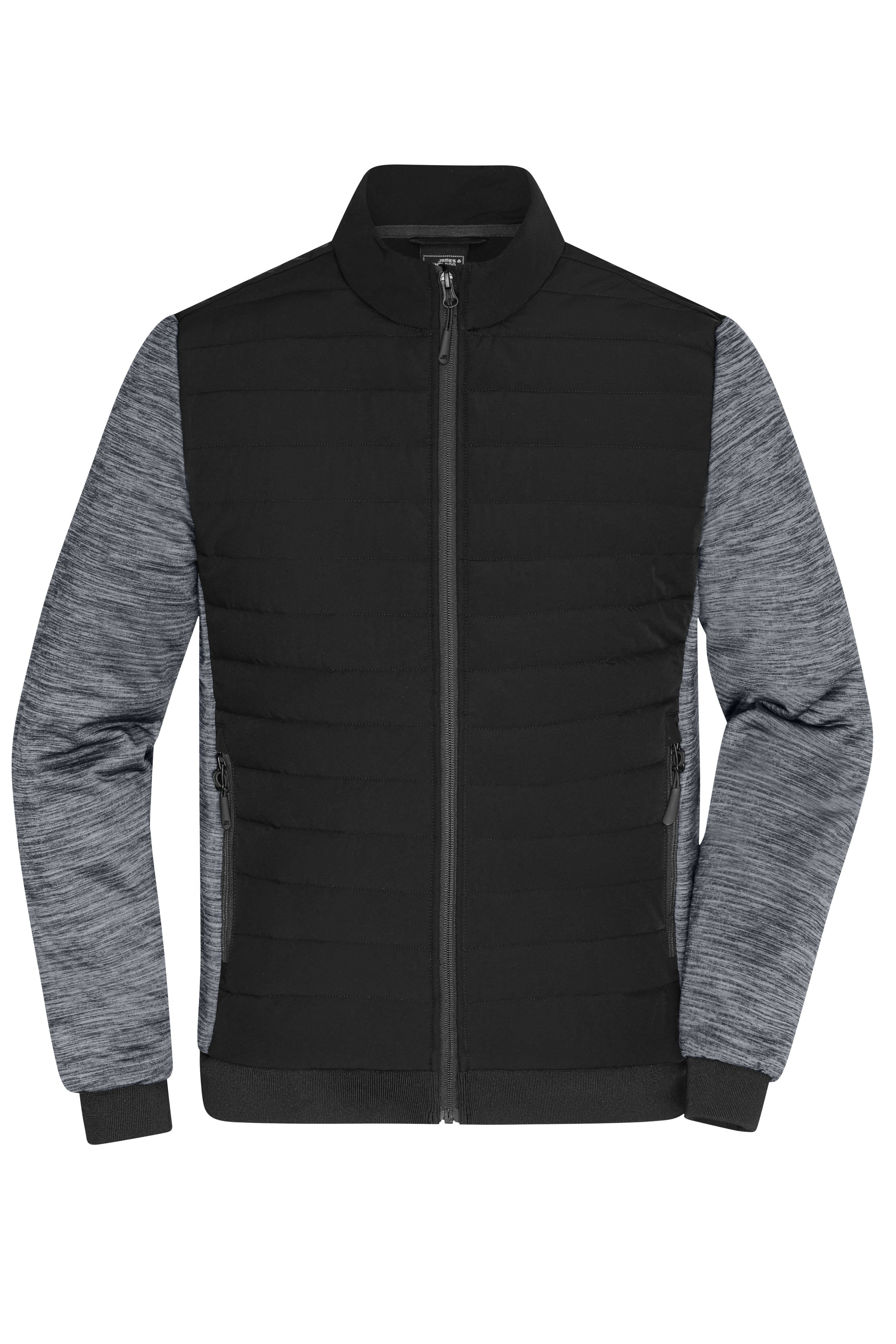Men Men's Padded Hybrid Jacket Black/carbon-melange-Daiber