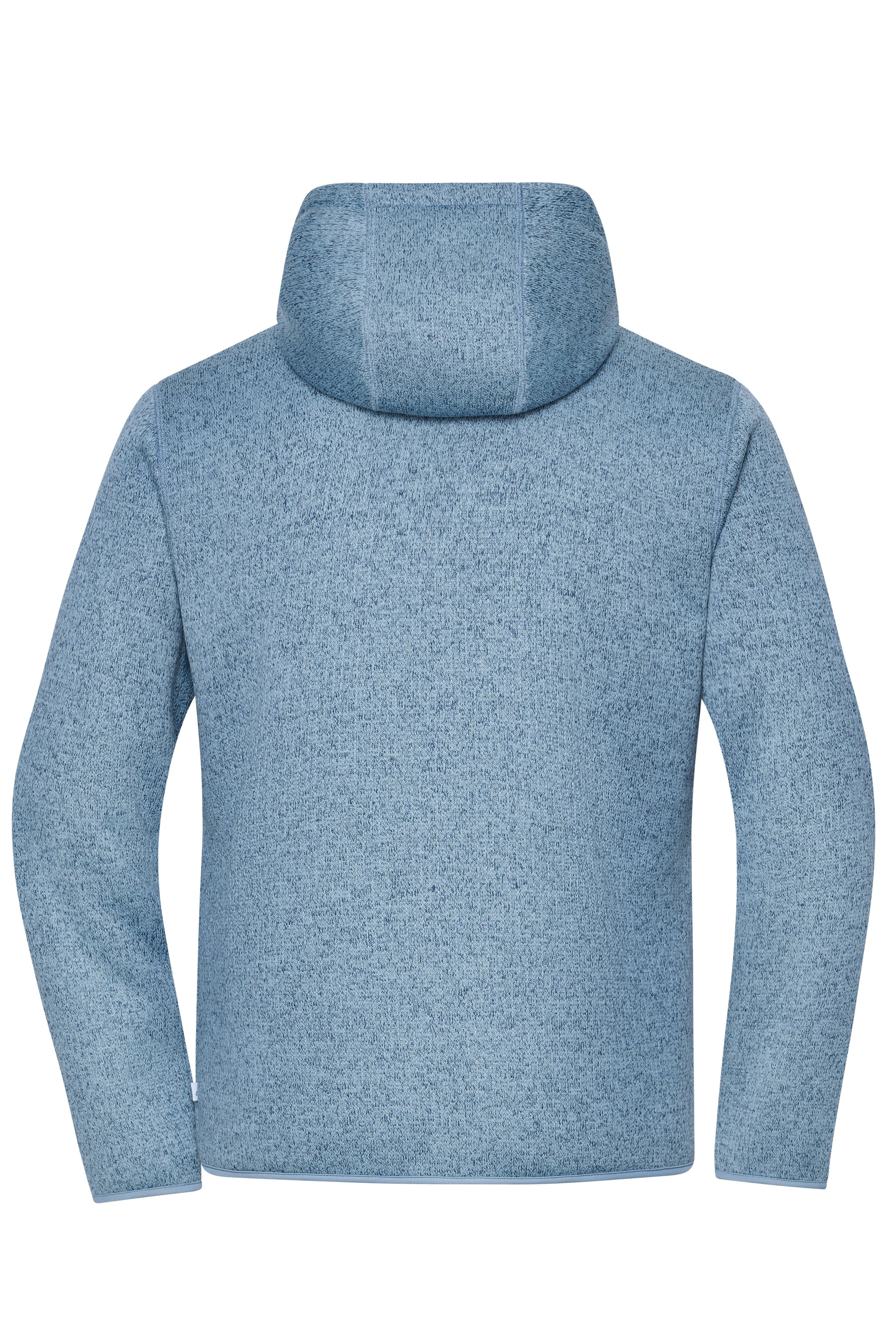 Unisex Workwear Knitted Fleece Jacket Steel-blue-melange/nature-Daiber