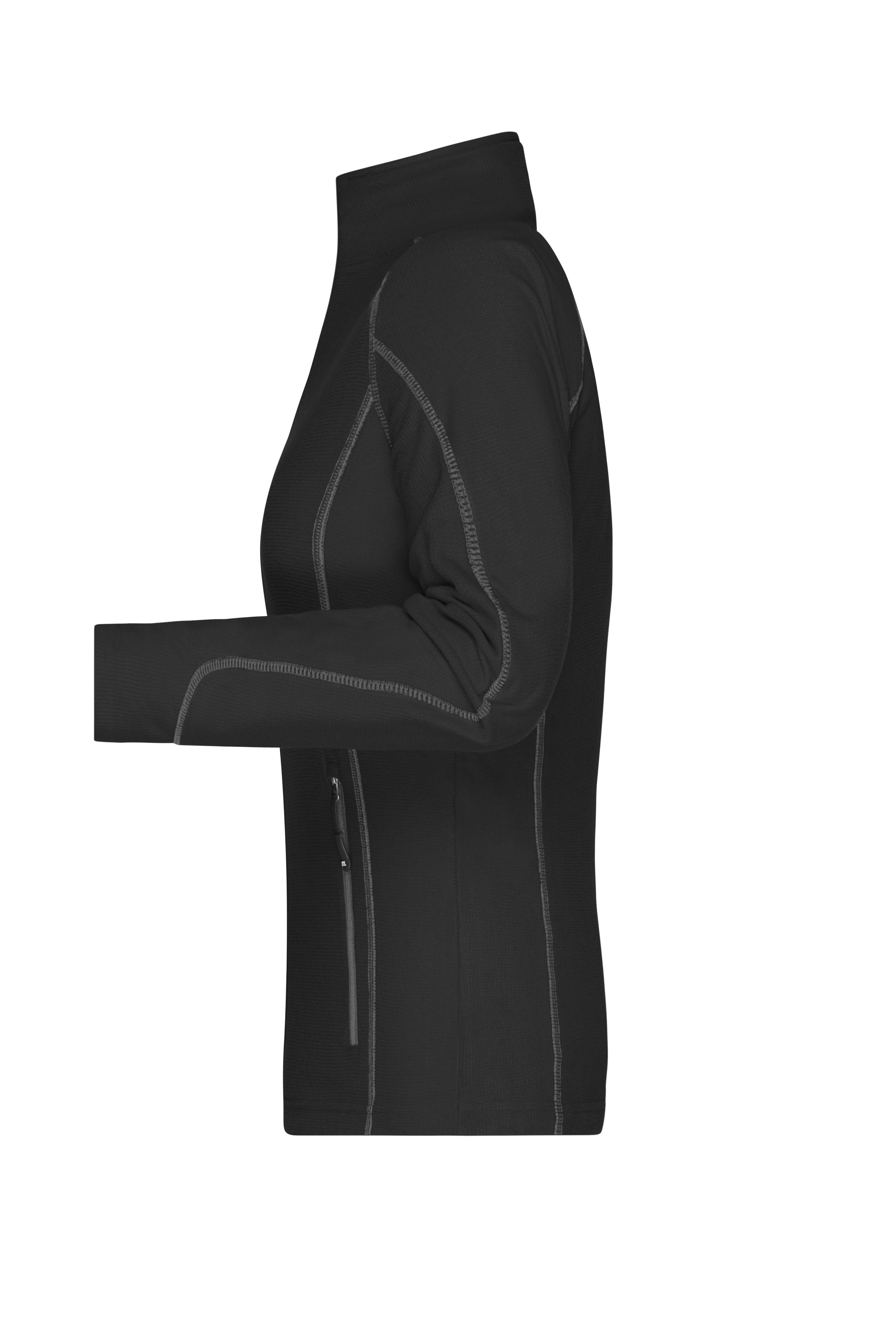 Damen Ladies' Structure Fleece Jacket Black/carbon-Daiber