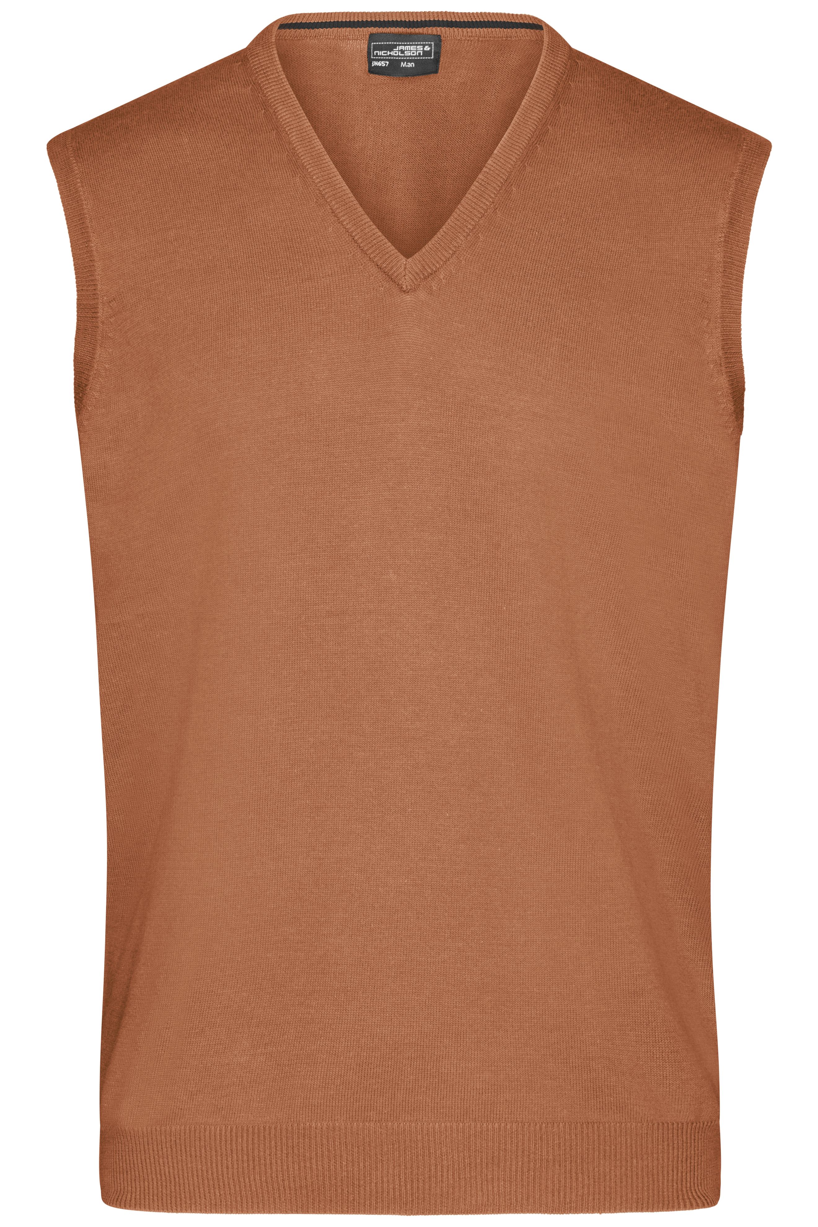 Herren Men's V-Neck Pullunder Camel-Daiber