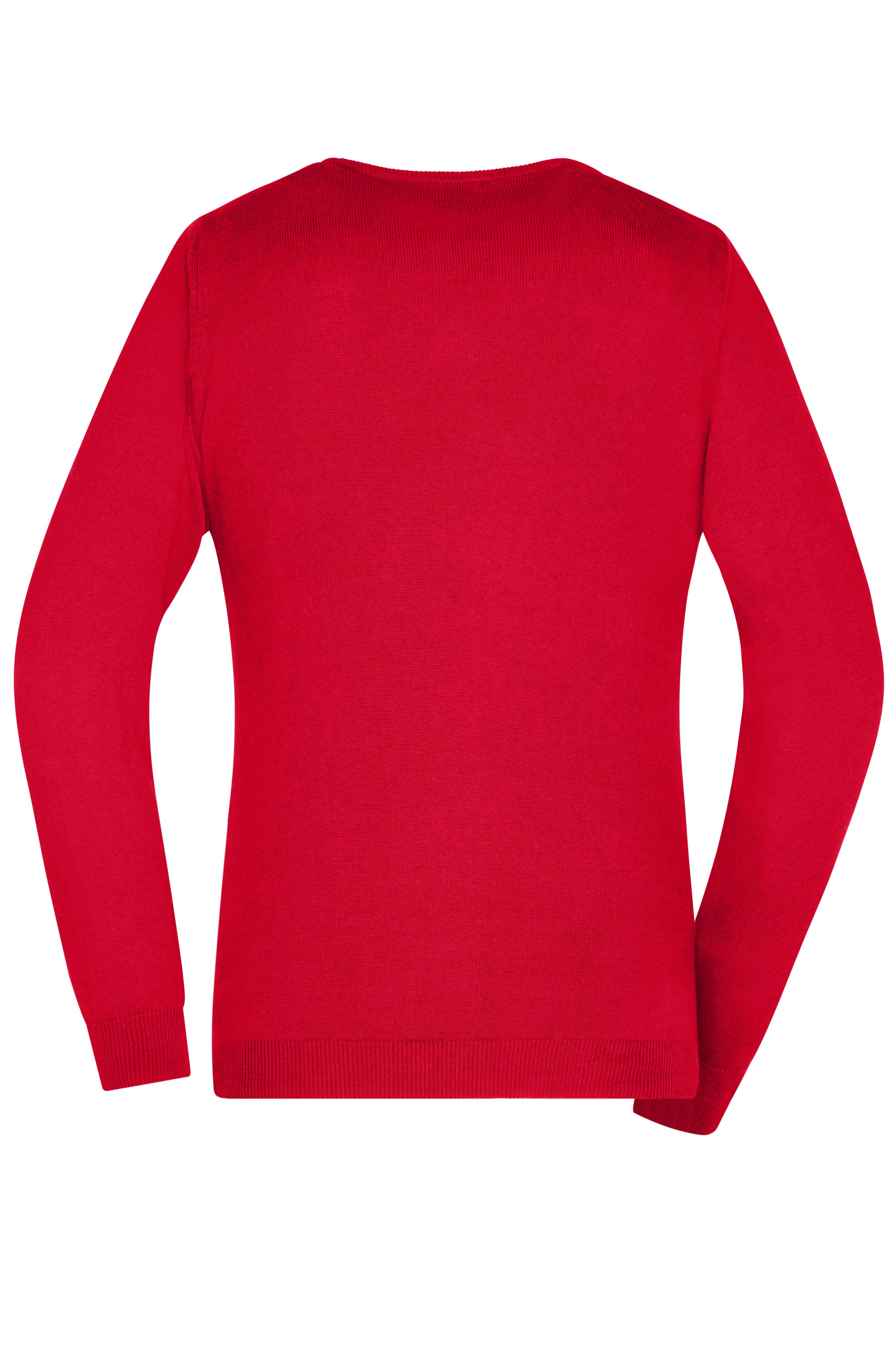 Ladies Ladies' V-Neck Pullover Red-Daiber