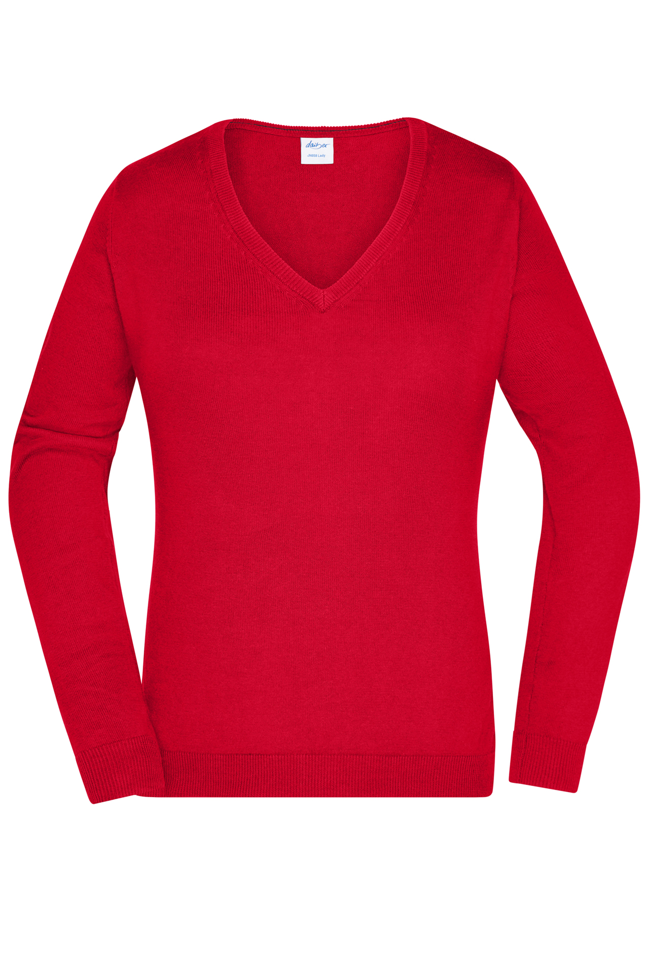 Ladies Ladies' V-Neck Pullover Red-Daiber