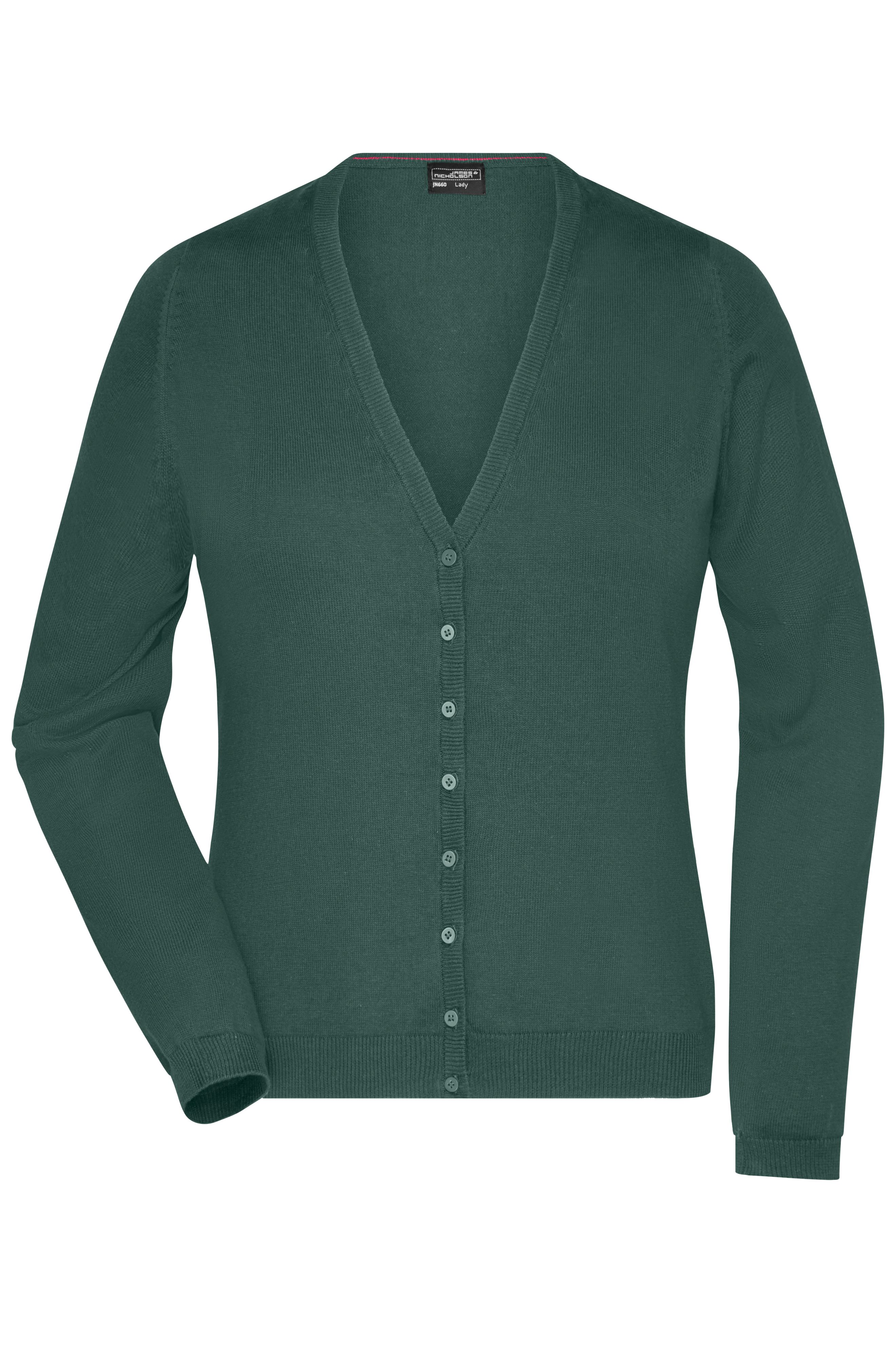 Damen Ladies' V-Neck Cardigan Forest-green-Daiber