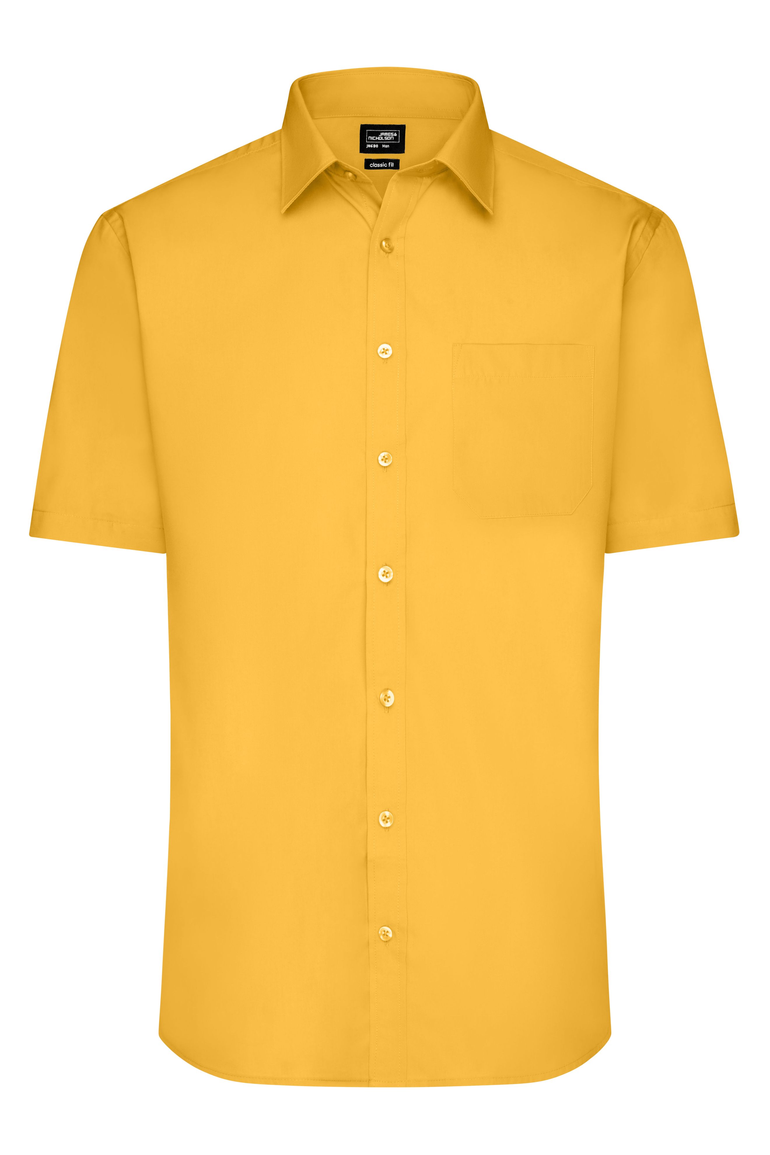Homme Chemise homme à manches courtes en popeline Jaune-Daiber
