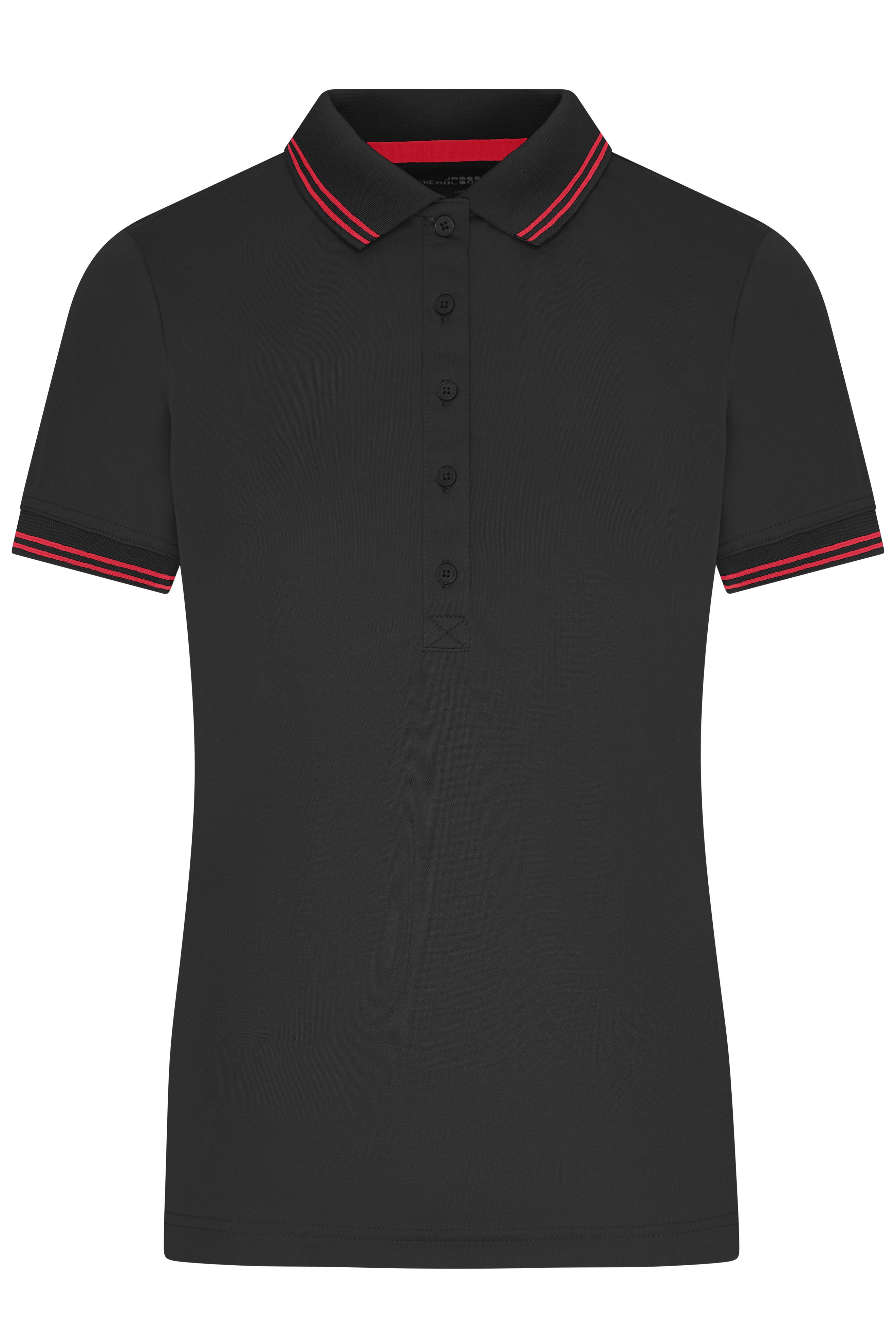 Ladies Ladies' Functional Polo Black/red-Daiber