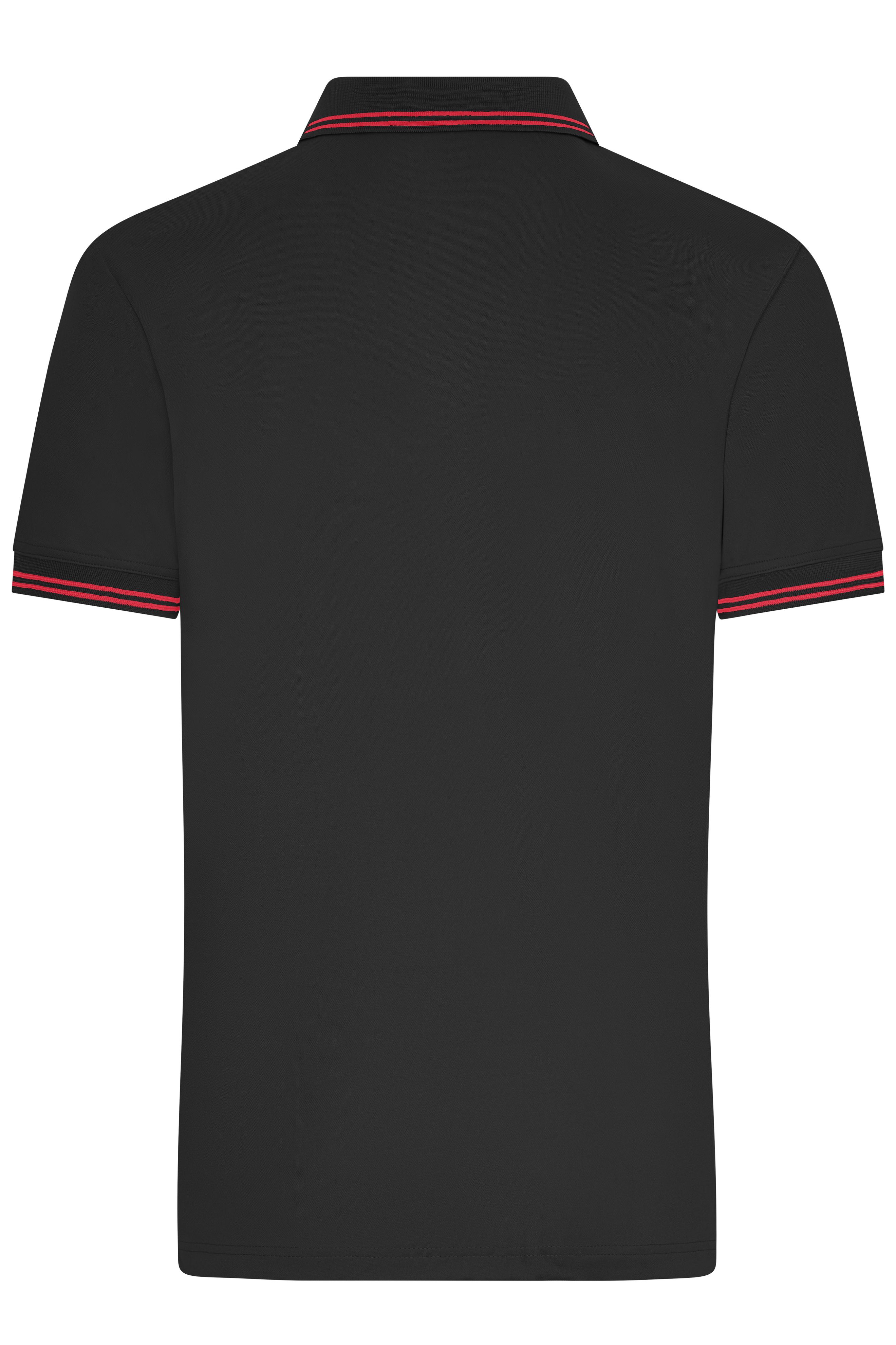 Men Men's Functional Polo Black/red-Daiber