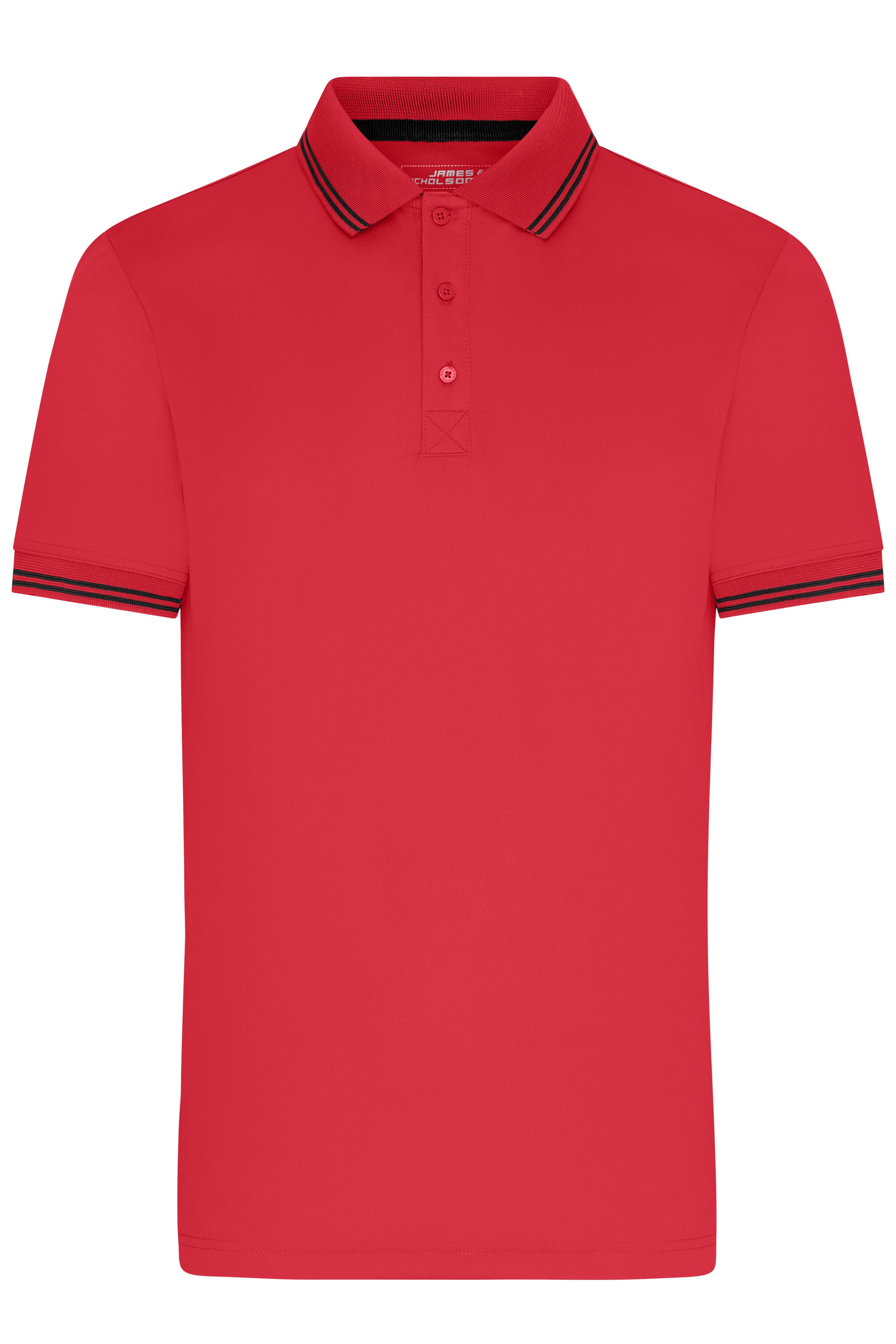 Men Men's Functional Polo Red/black-Daiber
