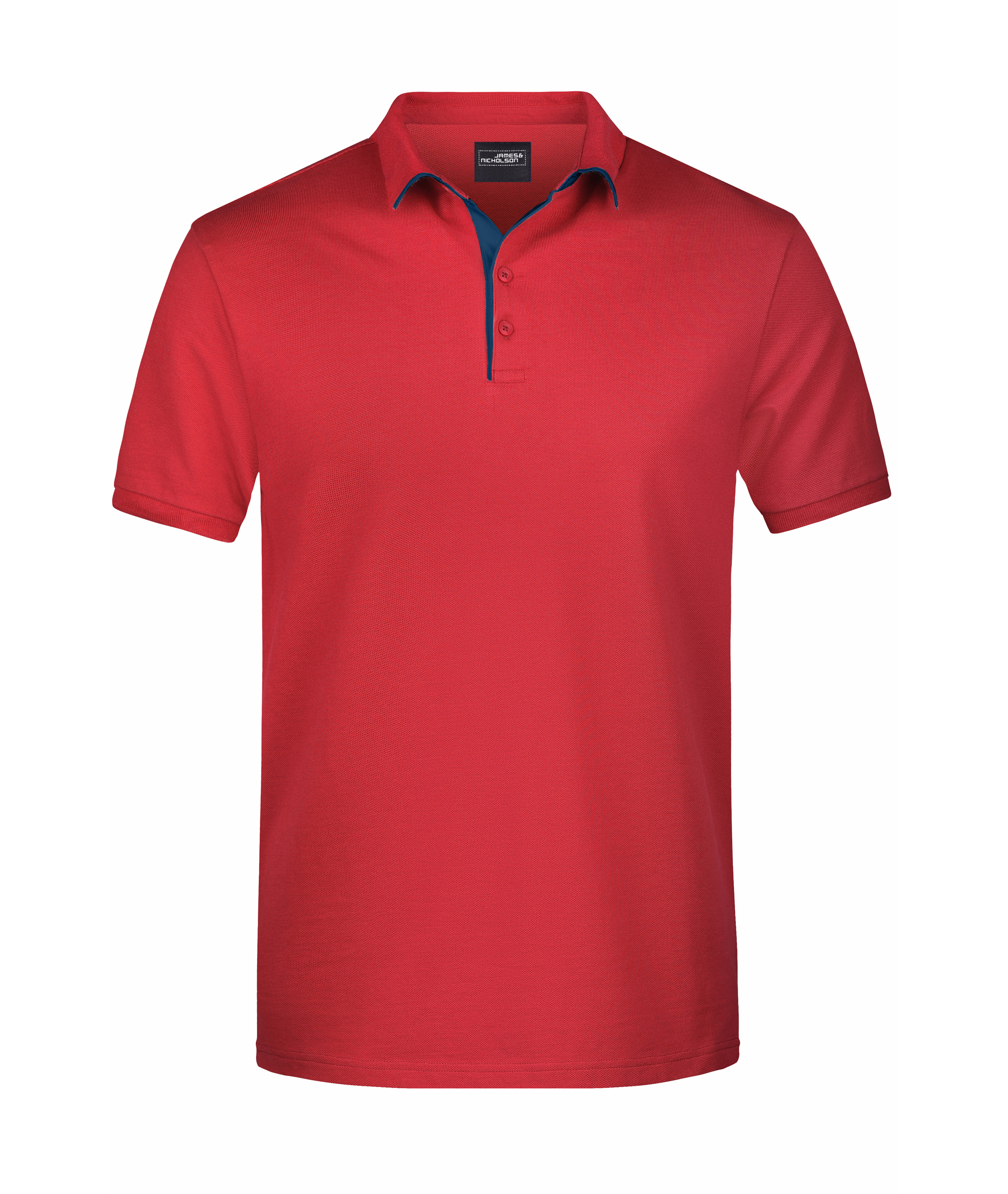 Herren Men's Polo Single Stripe Red/navy-Daiber