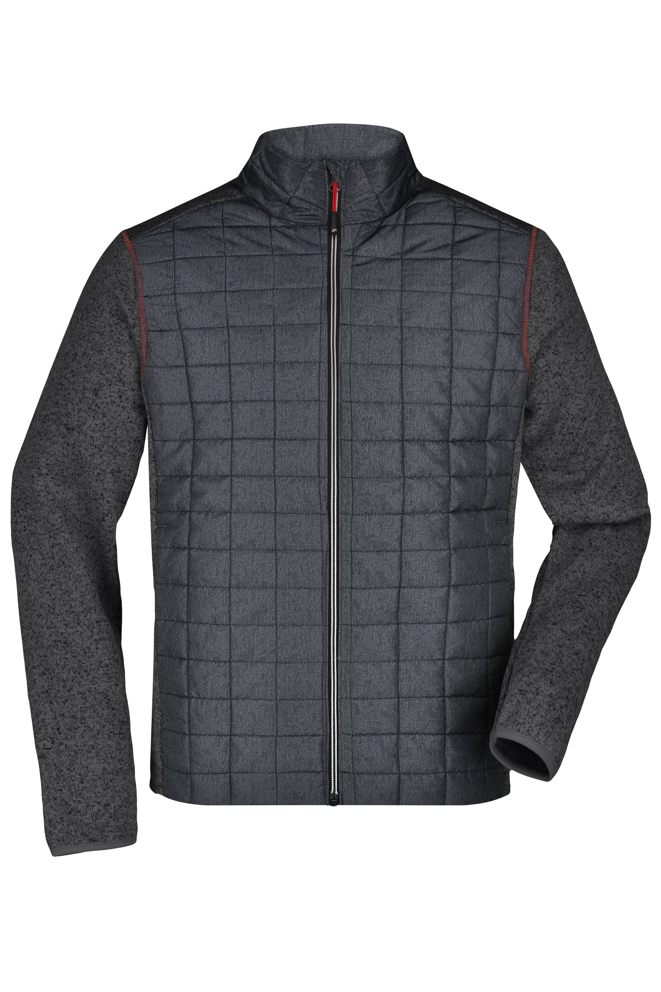 Herren Men's Knitted Hybrid Jacket Grey-melange/anthracite-melange-Daiber