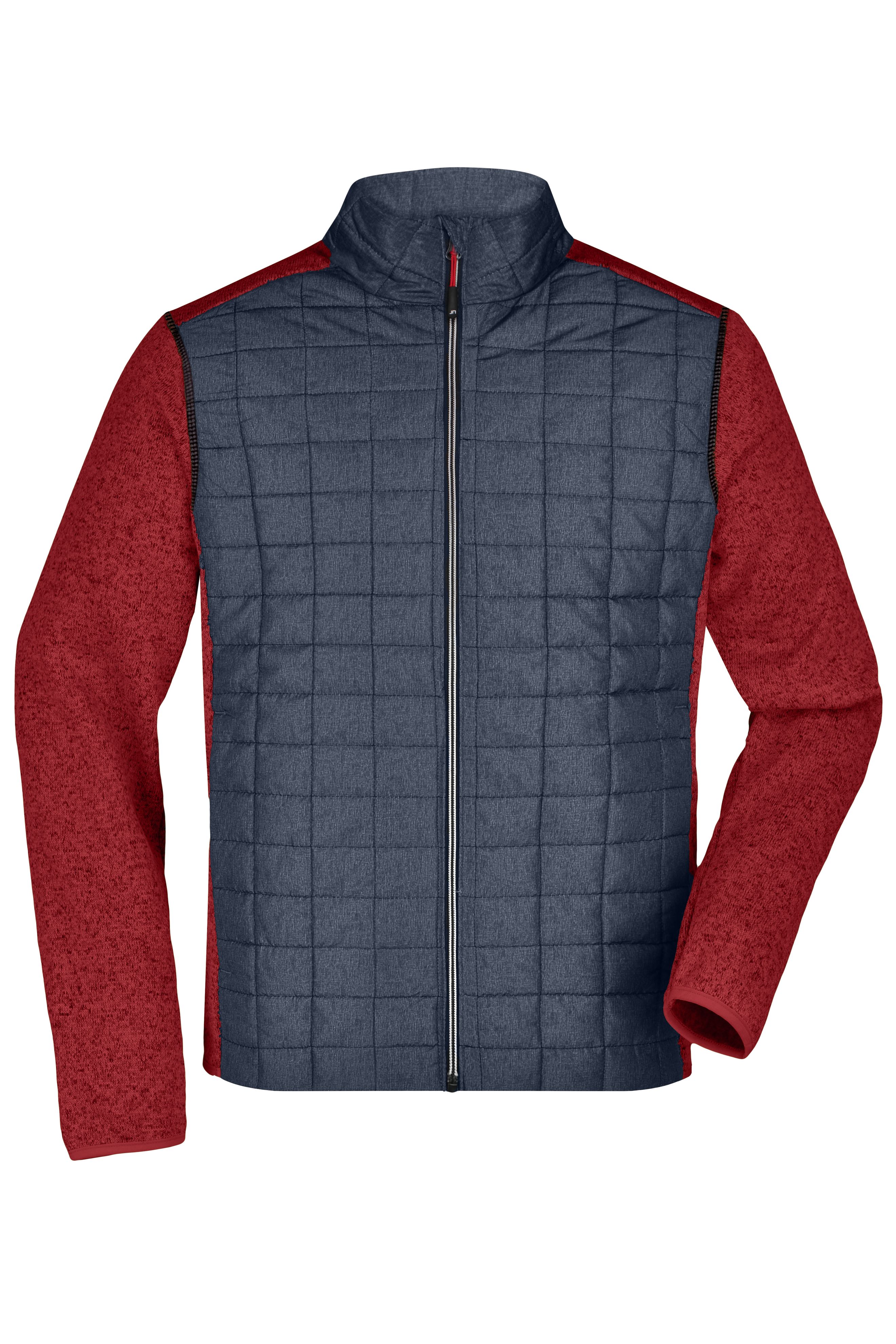 Men Men's Knitted Hybrid Jacket Red-melange/anthracite-melange-Daiber