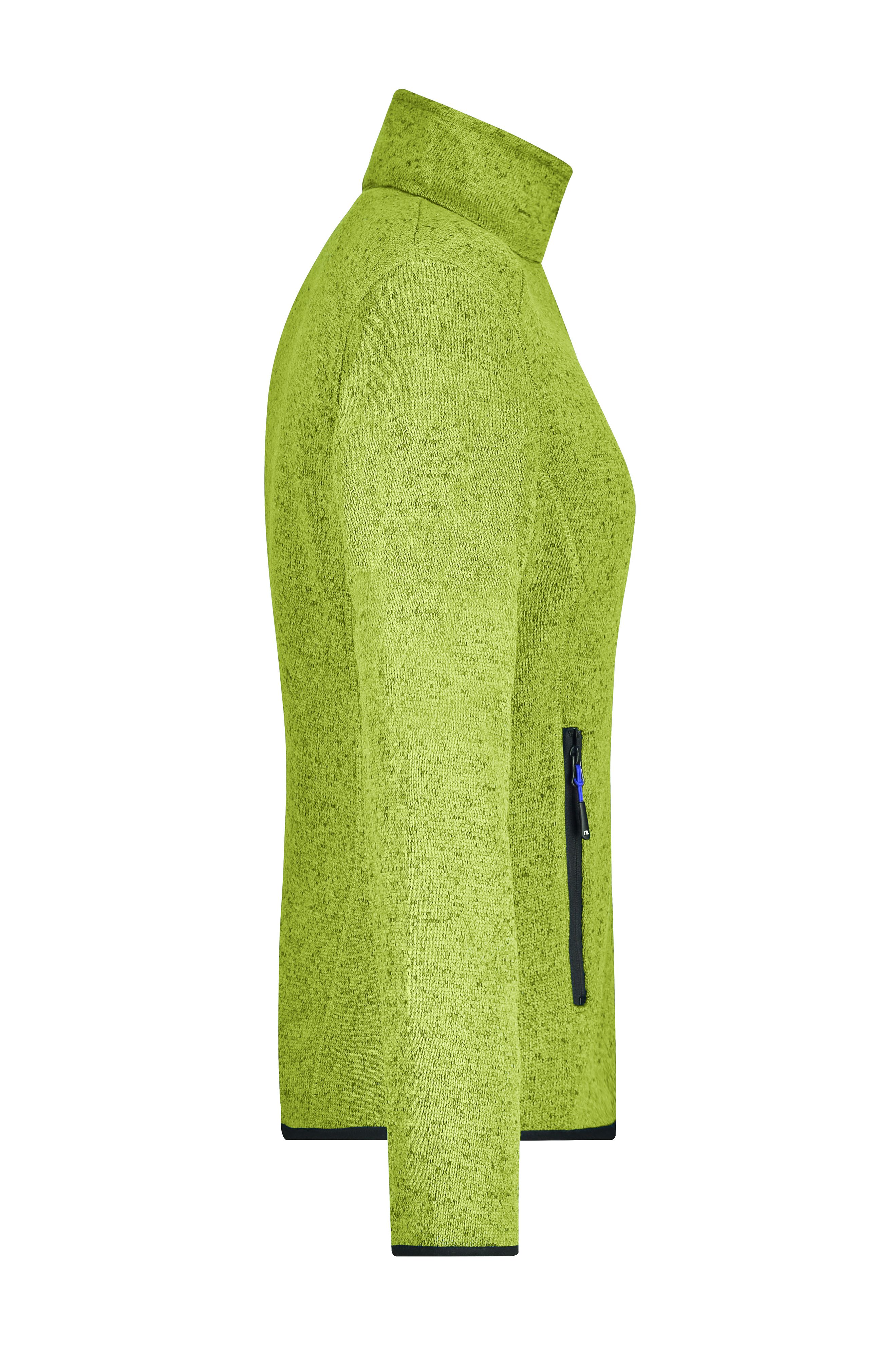 Ladies Ladies' Knitted Fleece Jacket Kiwi-melange/royal-Daiber