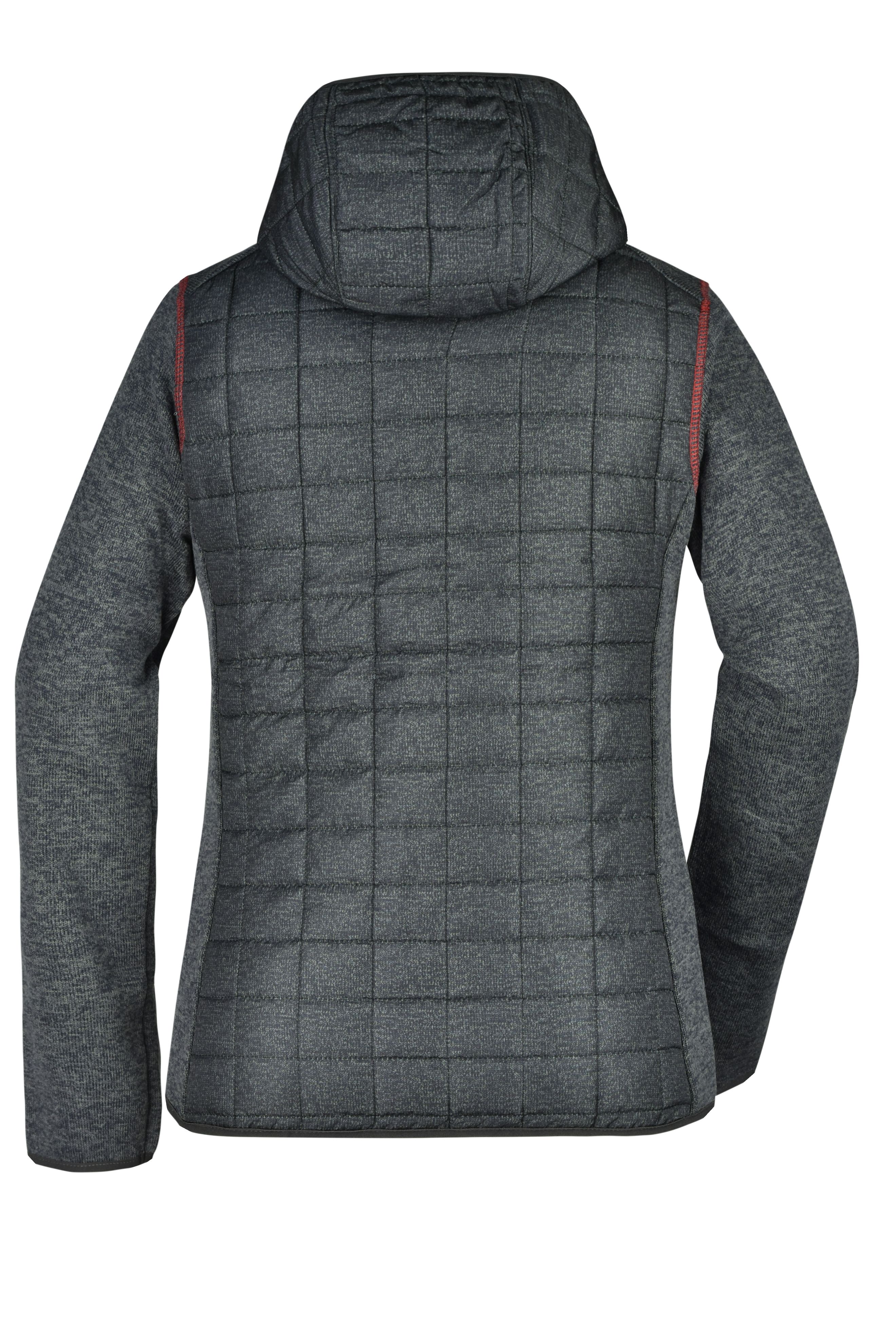 Ladies Ladies' Knitted Hybrid Jacket Grey-melange/anthracite-melange-Daiber