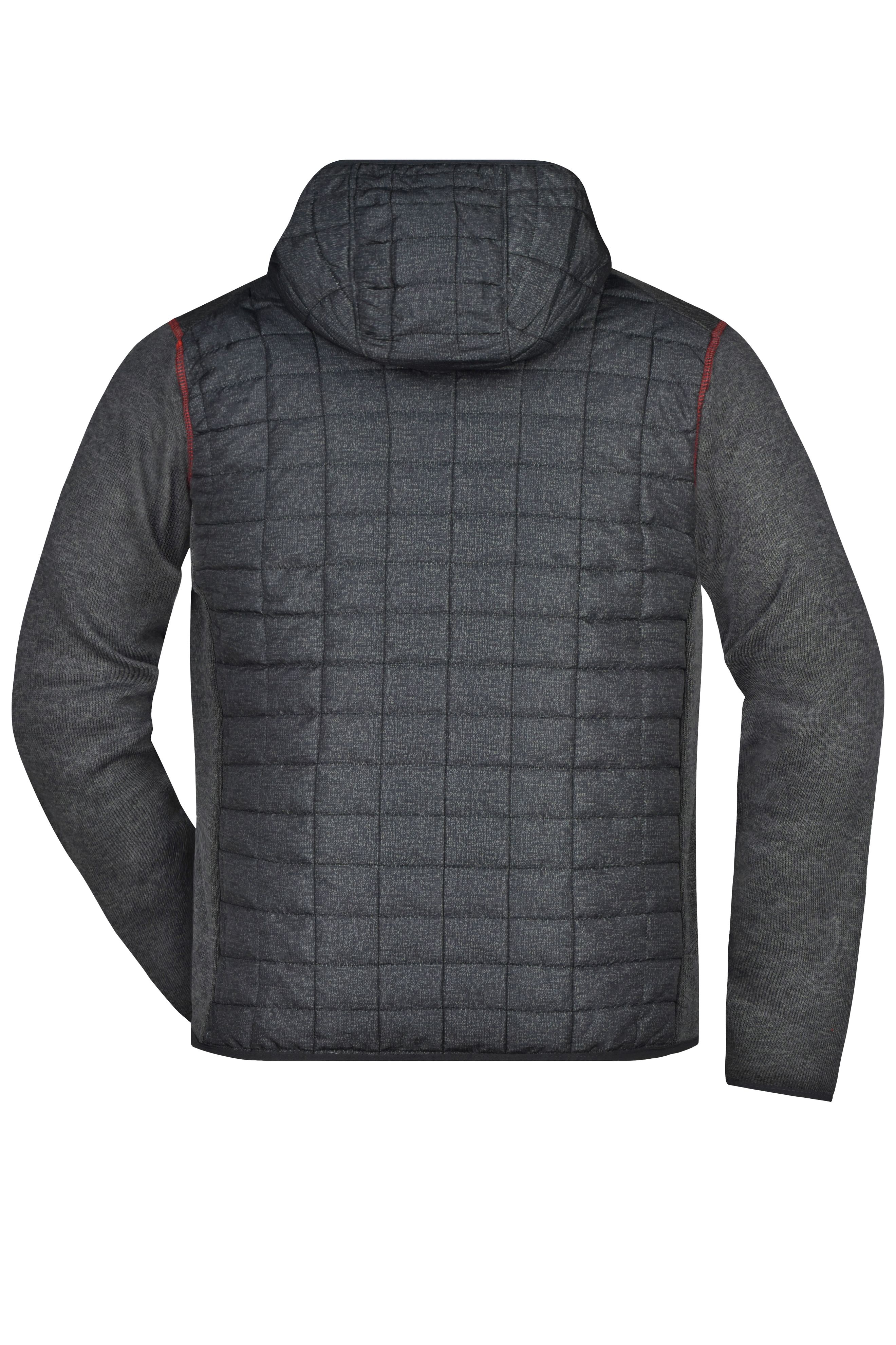 Herren Men's Knitted Hybrid Jacket Grey-melange/anthracite-melange-Daiber