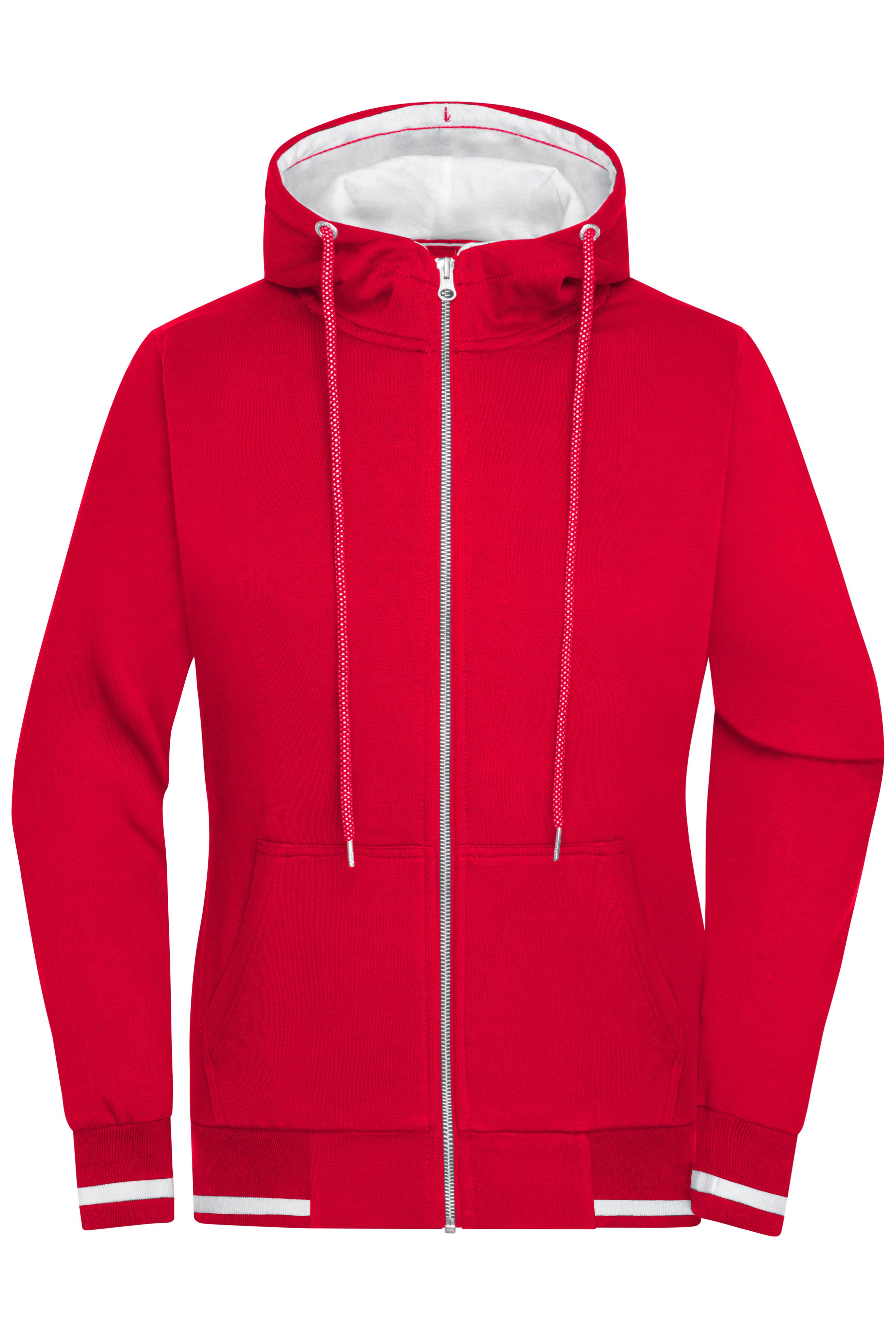 Ladies Ladies' Club Sweat Jacket Red/white-Daiber