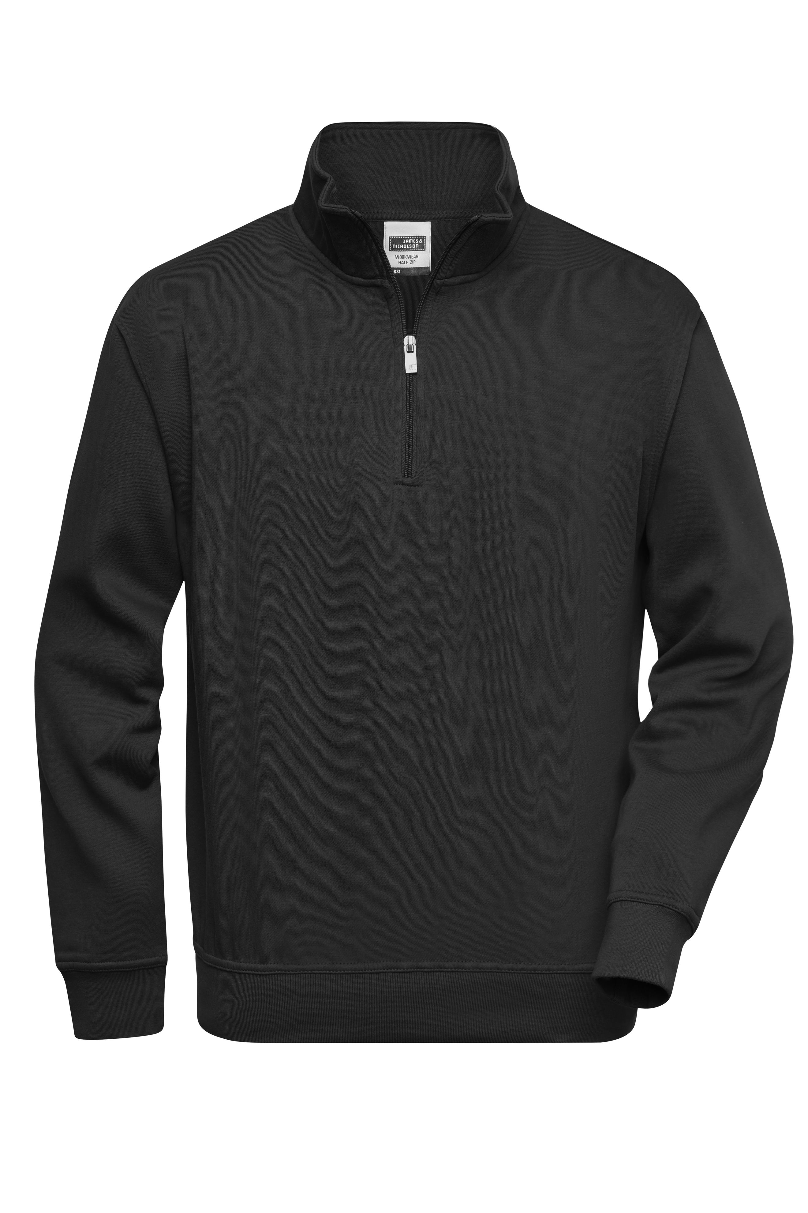 Unisex Workwear Half-Zip Sweat Black-Daiber