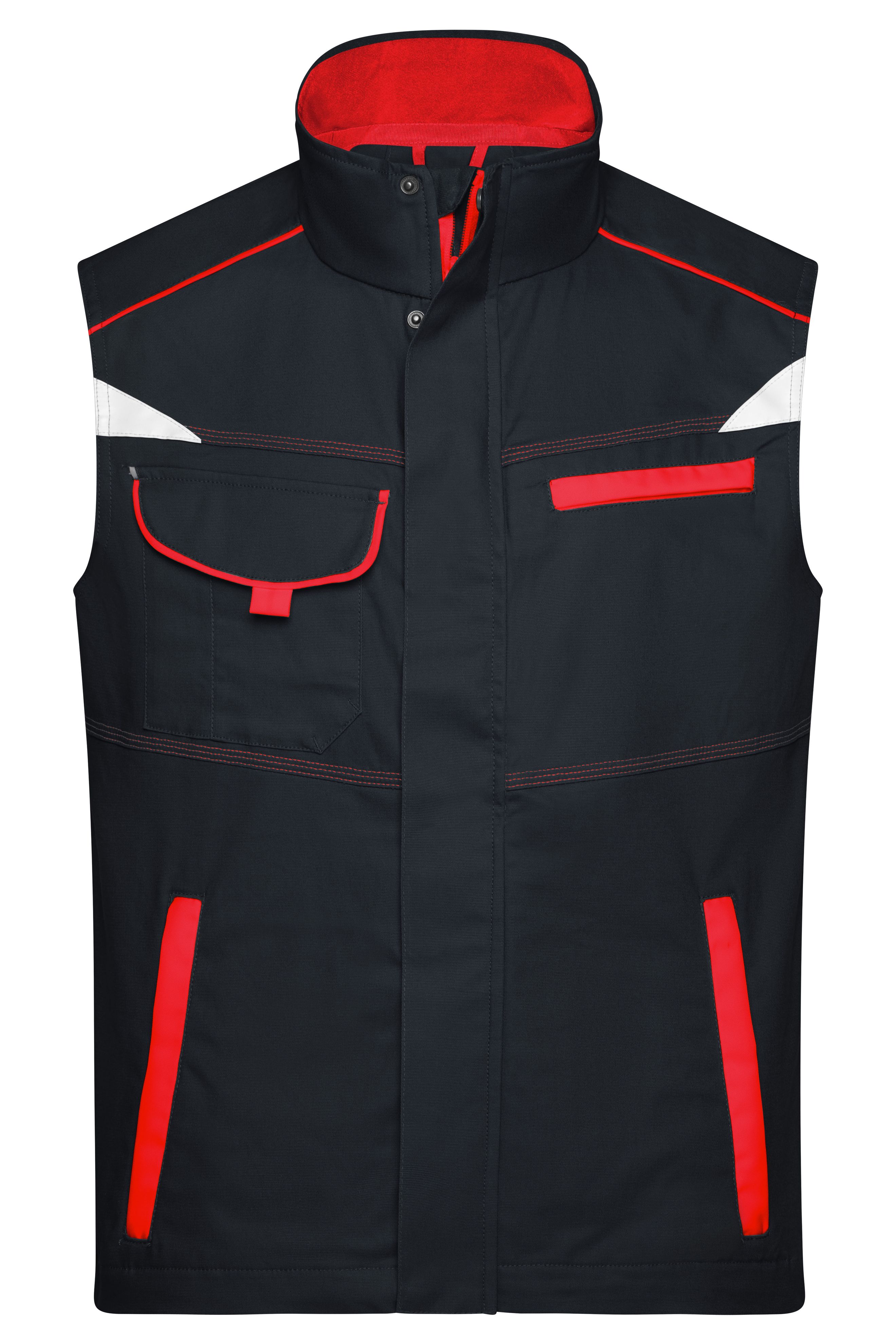 Unisex Workwear Vest - COLOR - Carbon/red-Daiber