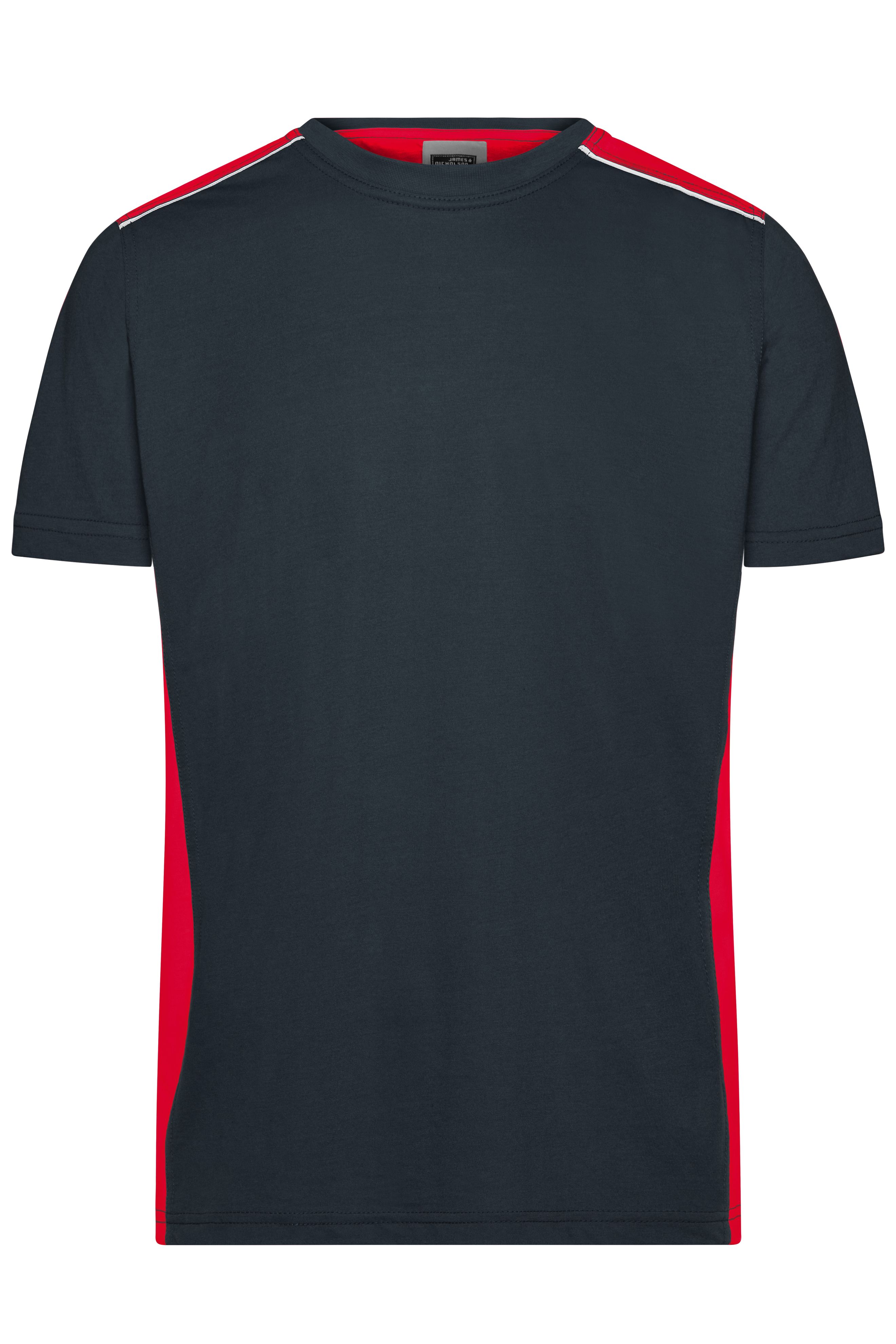 Herren Men's Workwear T-Shirt - COLOR - Carbon/red-Daiber