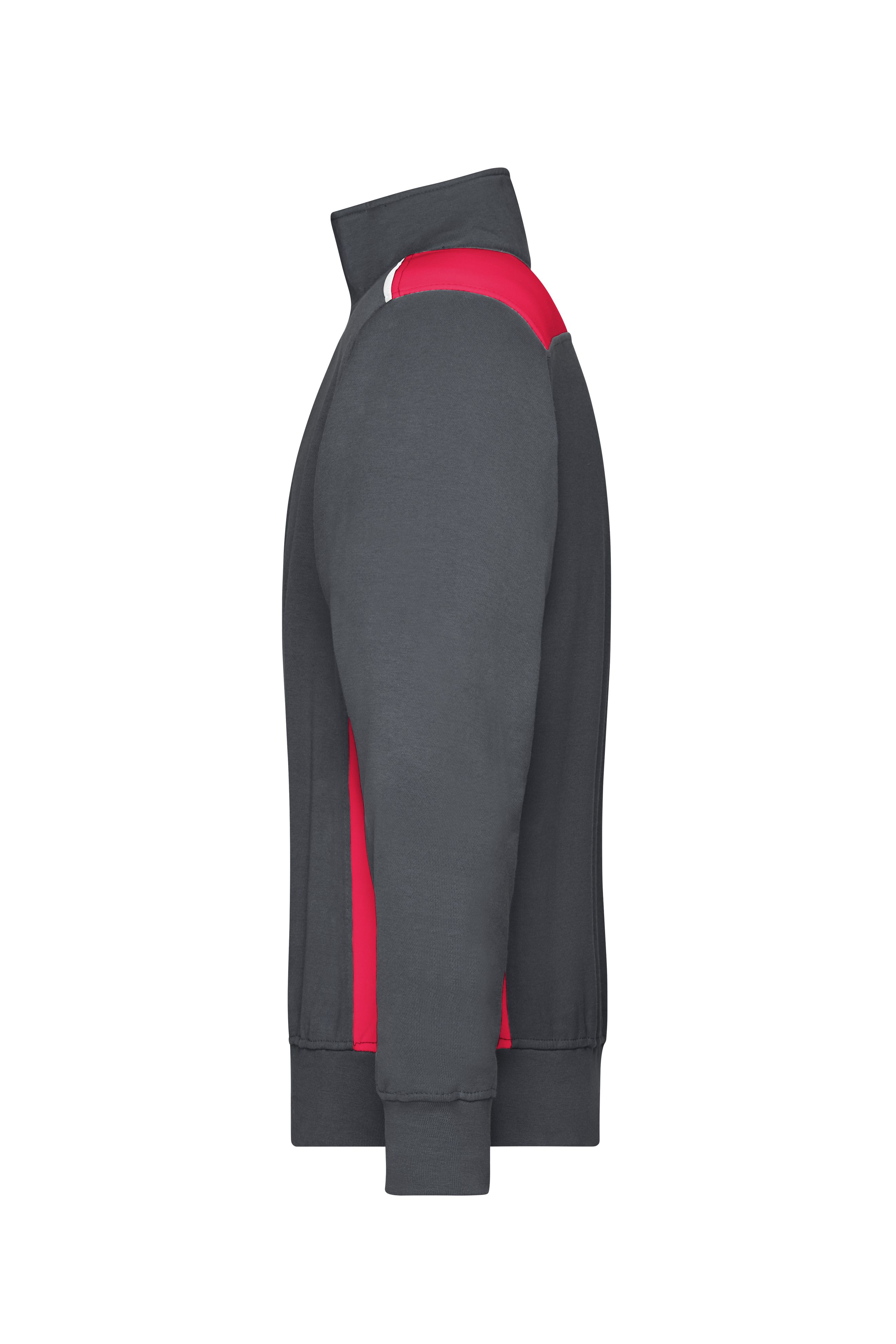 Unisex Workwear Half-Zip Sweat - COLOR - Carbon/red-Daiber